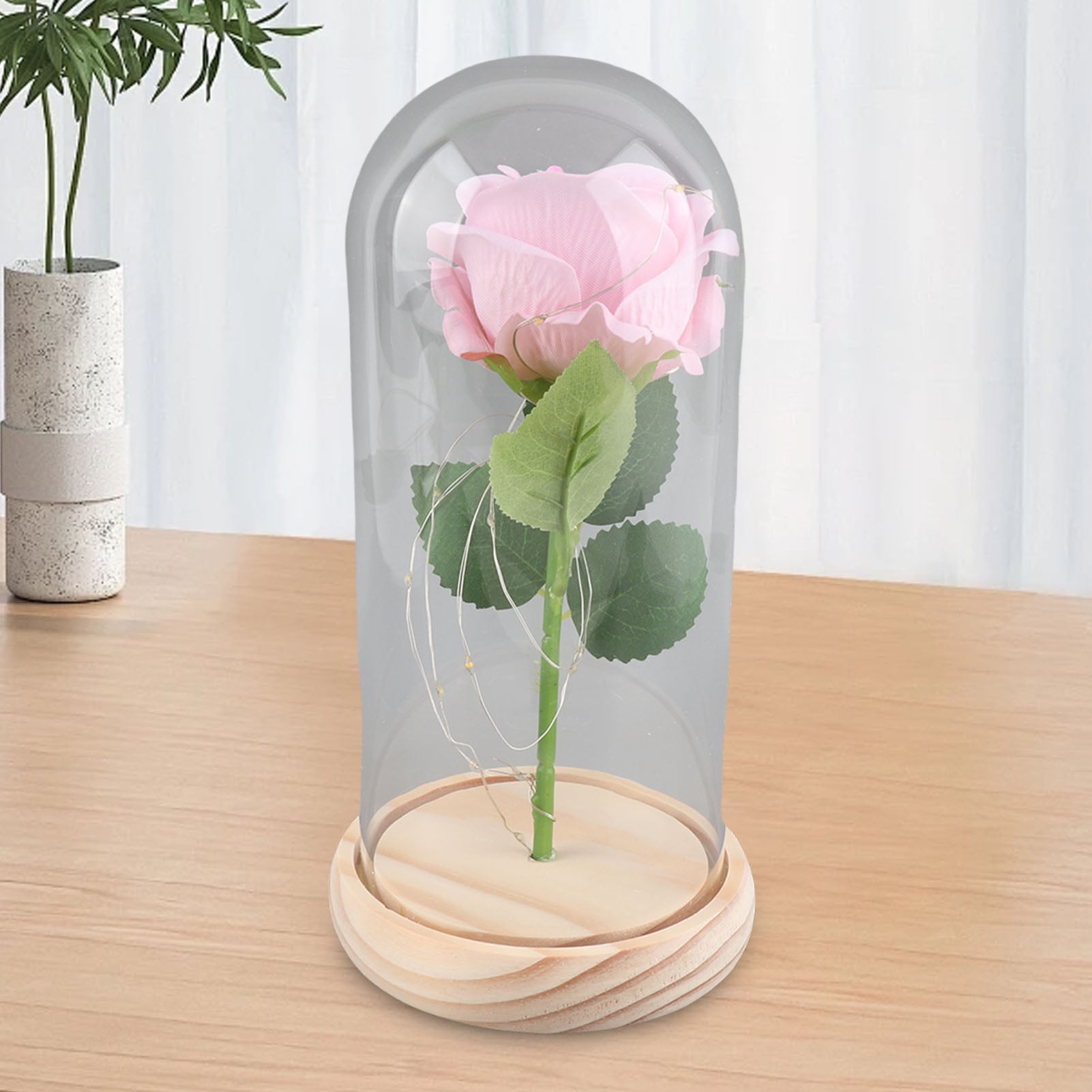 Everlasting LED Rose Flower In Glass Dome, Romantic Gift For Her ...