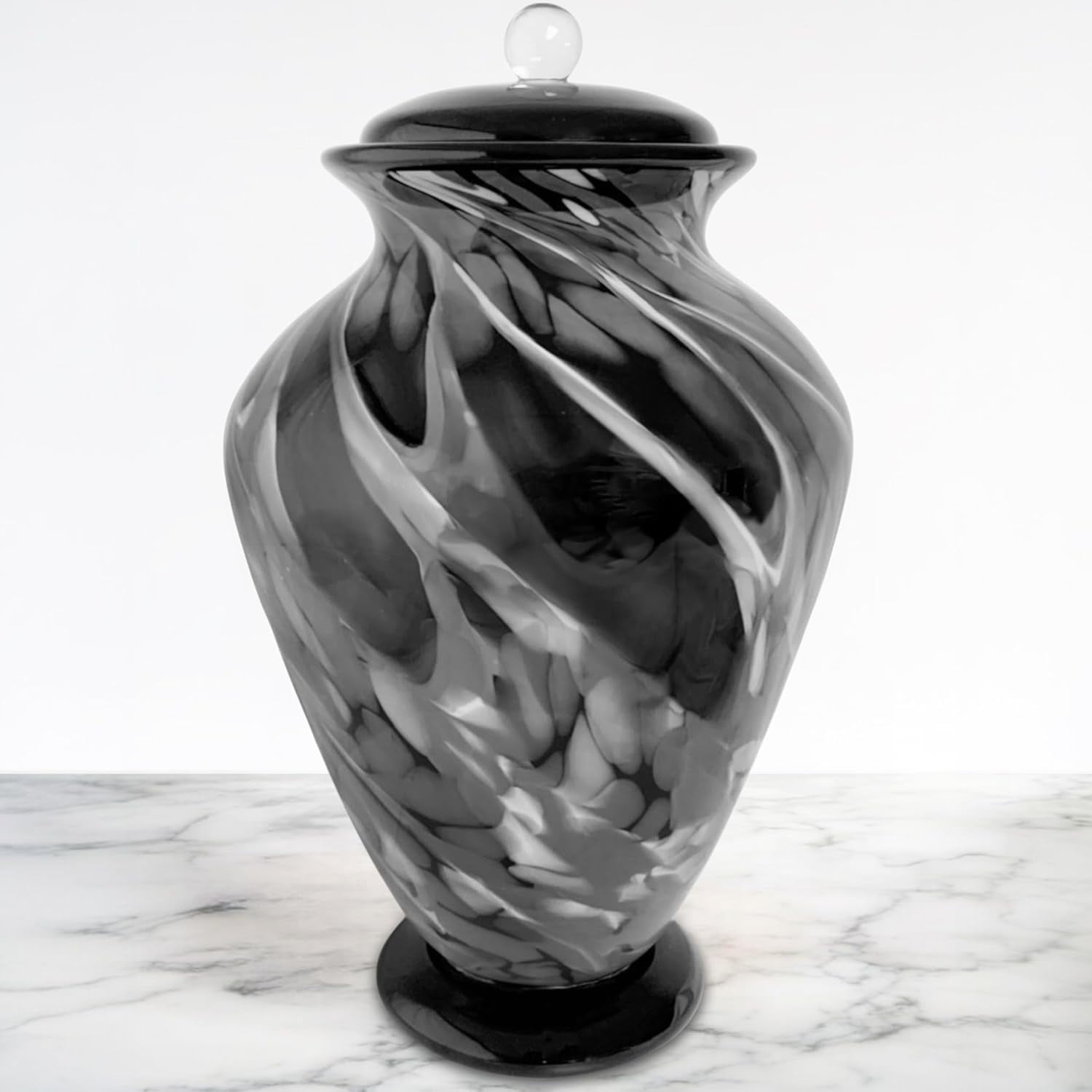 Everlight Memorials Silver Radiance Hand Blown Glass Cremation Urns for ...