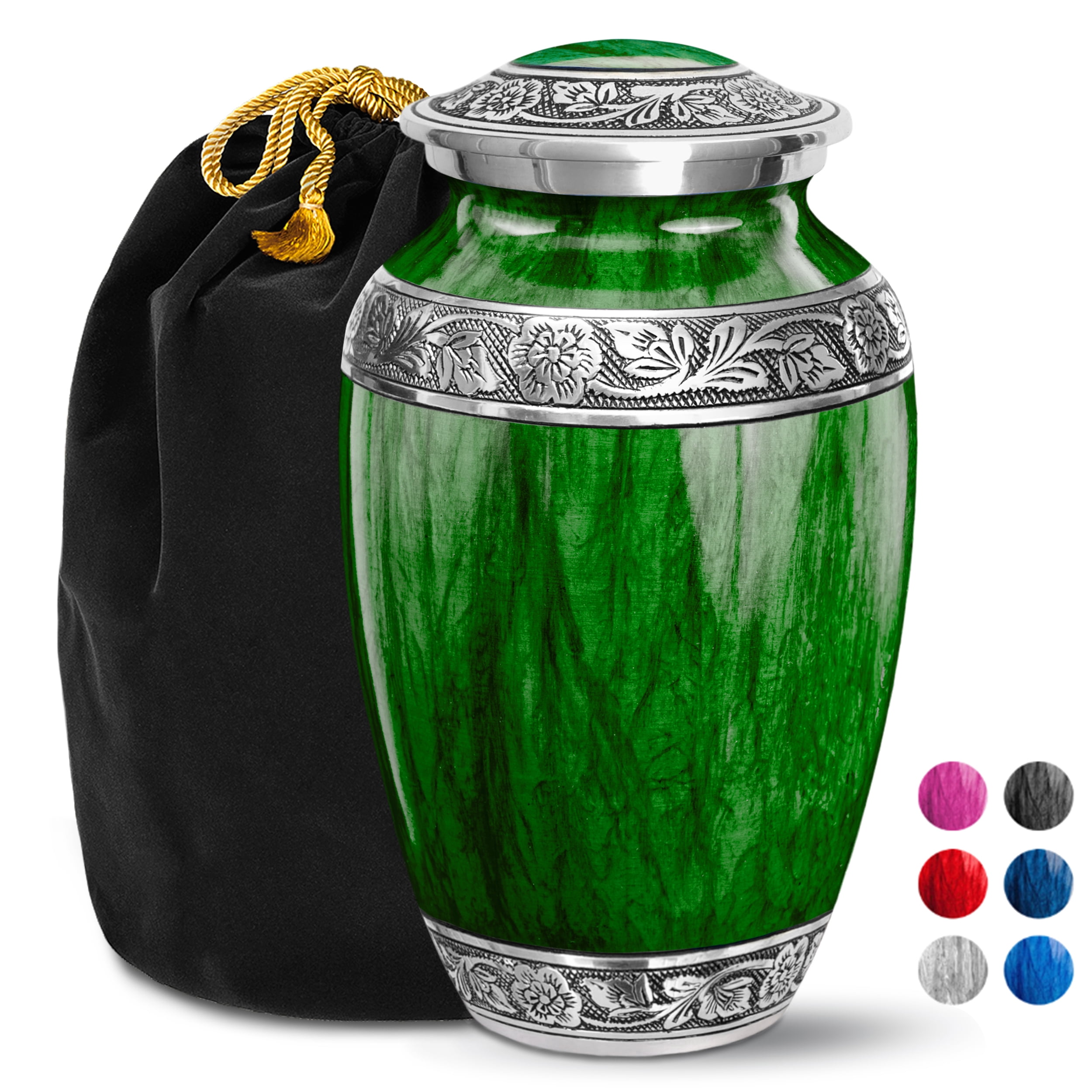 Everlight Memorials Watercolors Green Adult Large Cremation Urn for ...