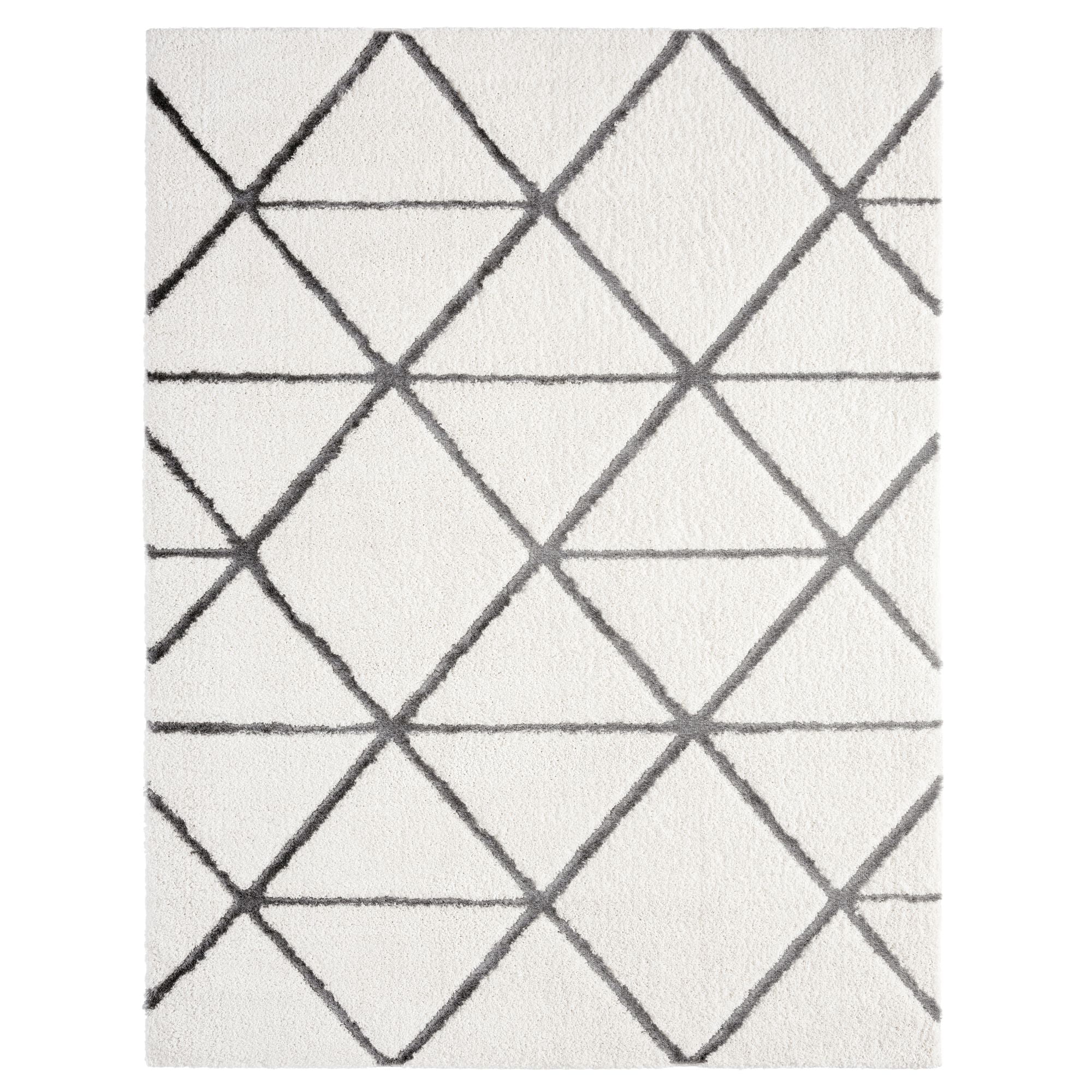 Everloom Carmen Cosmo Modern Diamond Area Rug, Ivory/Silver, 7'10"x10'2 ...