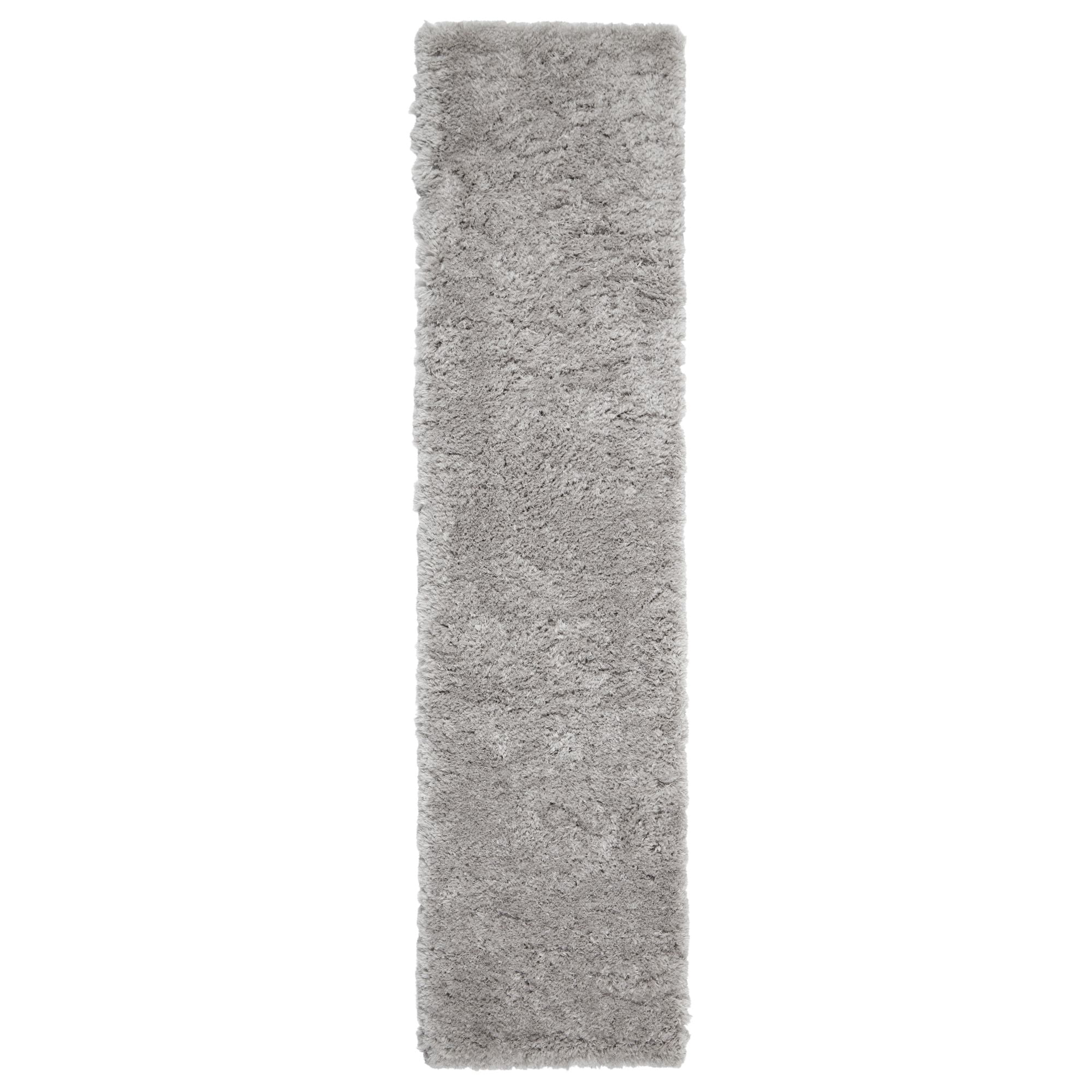 Everloom Royal Shag Pearl Modern Super Soft Solid Runner Area Rug, Grey ...