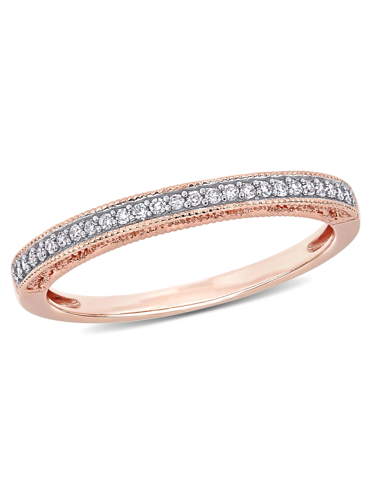 Everly Women's Diamond 10k Rose Gold Wedding Ring - Walmart.com
