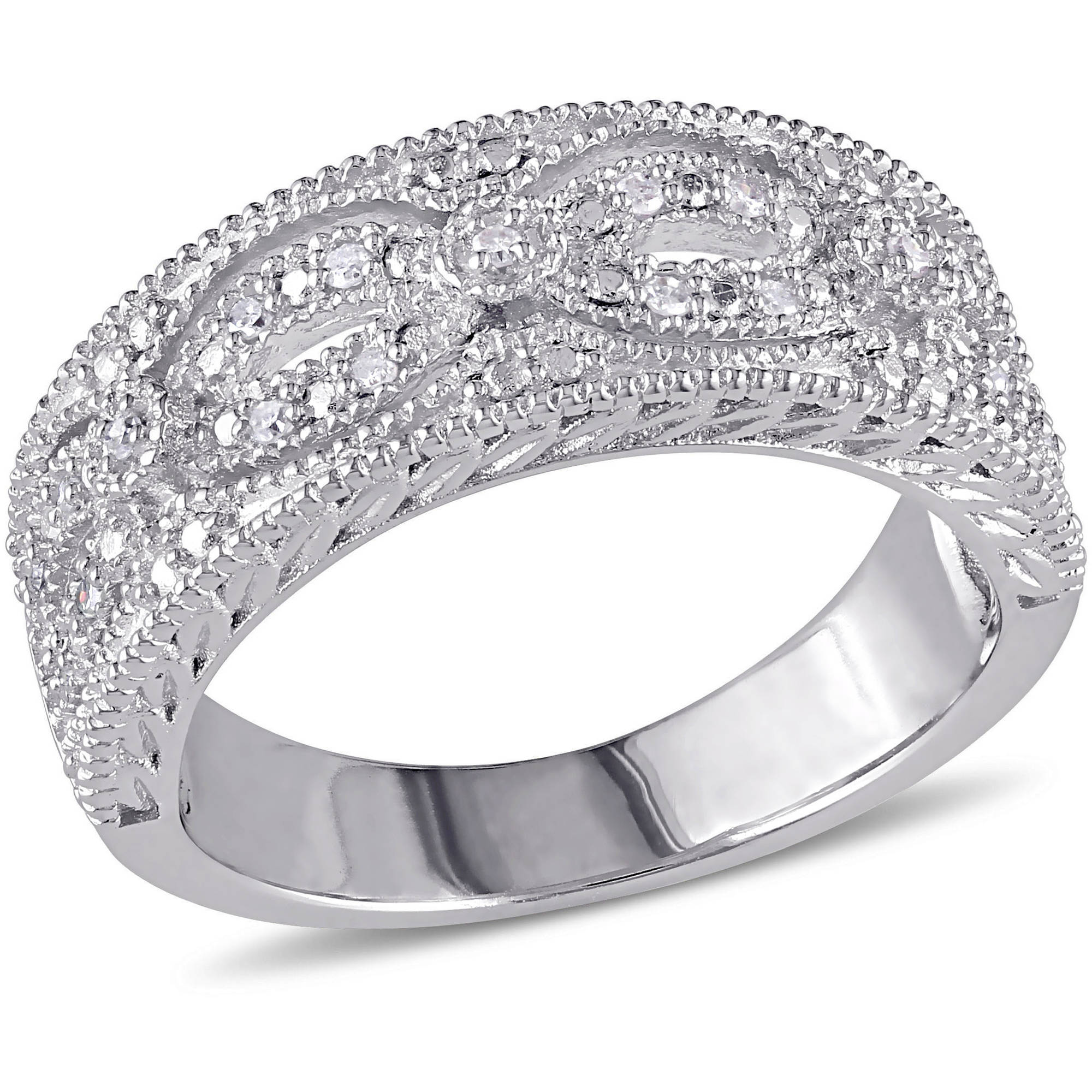1/6Ct TDW Diamond S925 Sterling Silver Fashion Ring - Walmart.com