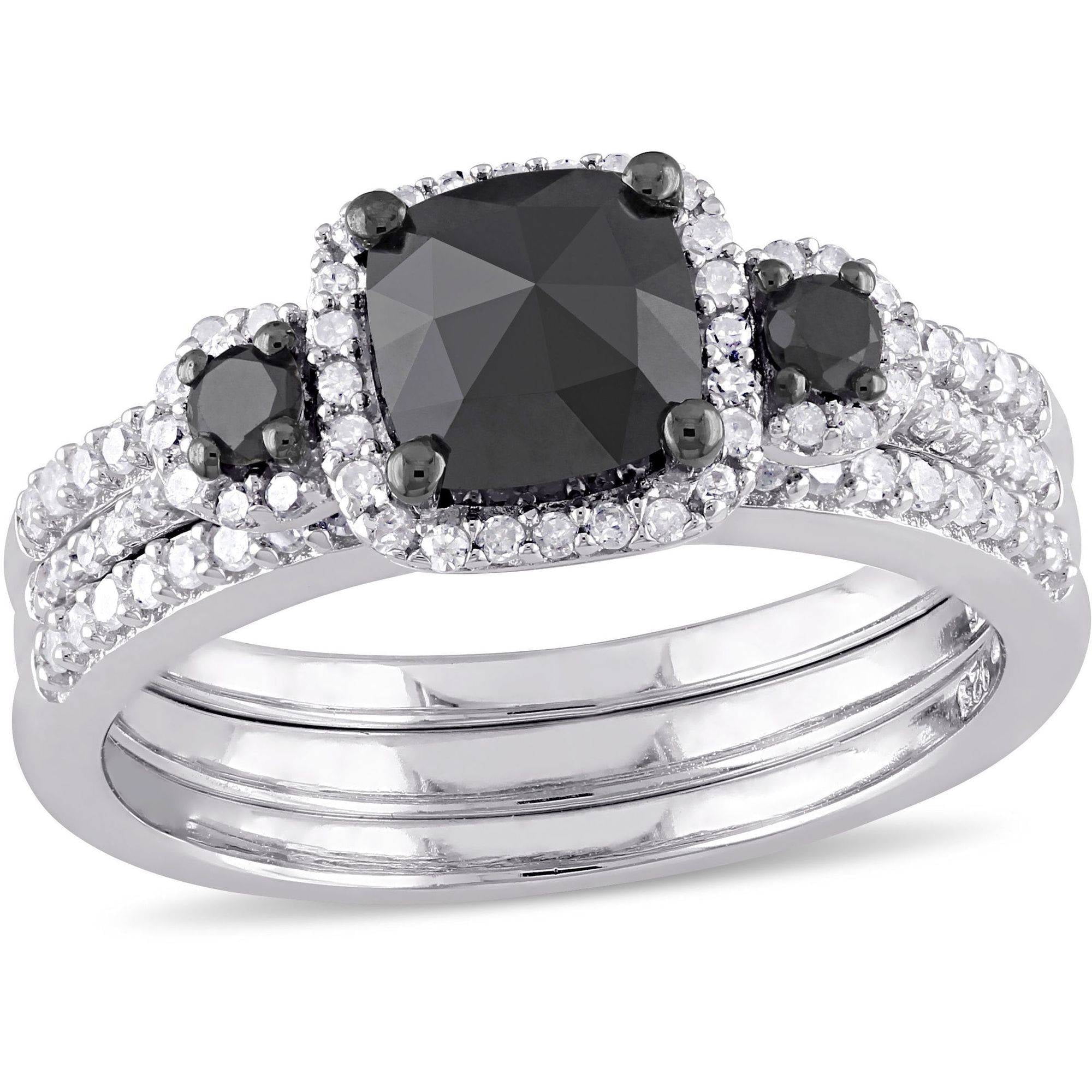 Everly Women's Diamond Sterling Silver Bridal Set - Walmart.com