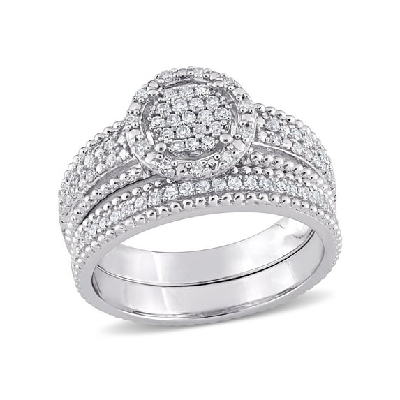Everly Women's Diamond Sterling Silver Bridal Set - Walmart.com