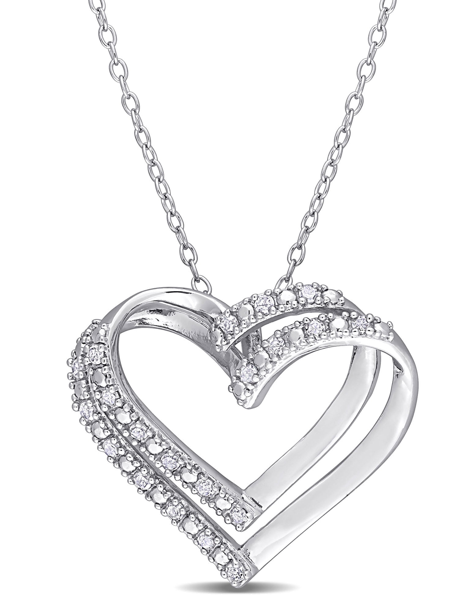 Everly Women's .2CT TW Diamond Sterling Silver Pendant - Walmart.com