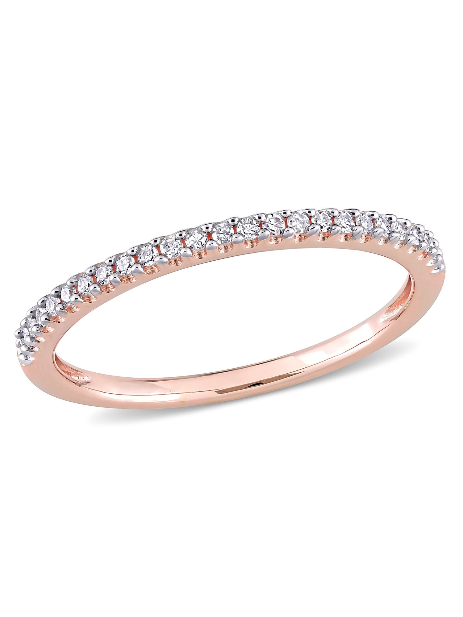 Everly Women's Diamond 14k Rose Gold Wedding Ring - Walmart.com