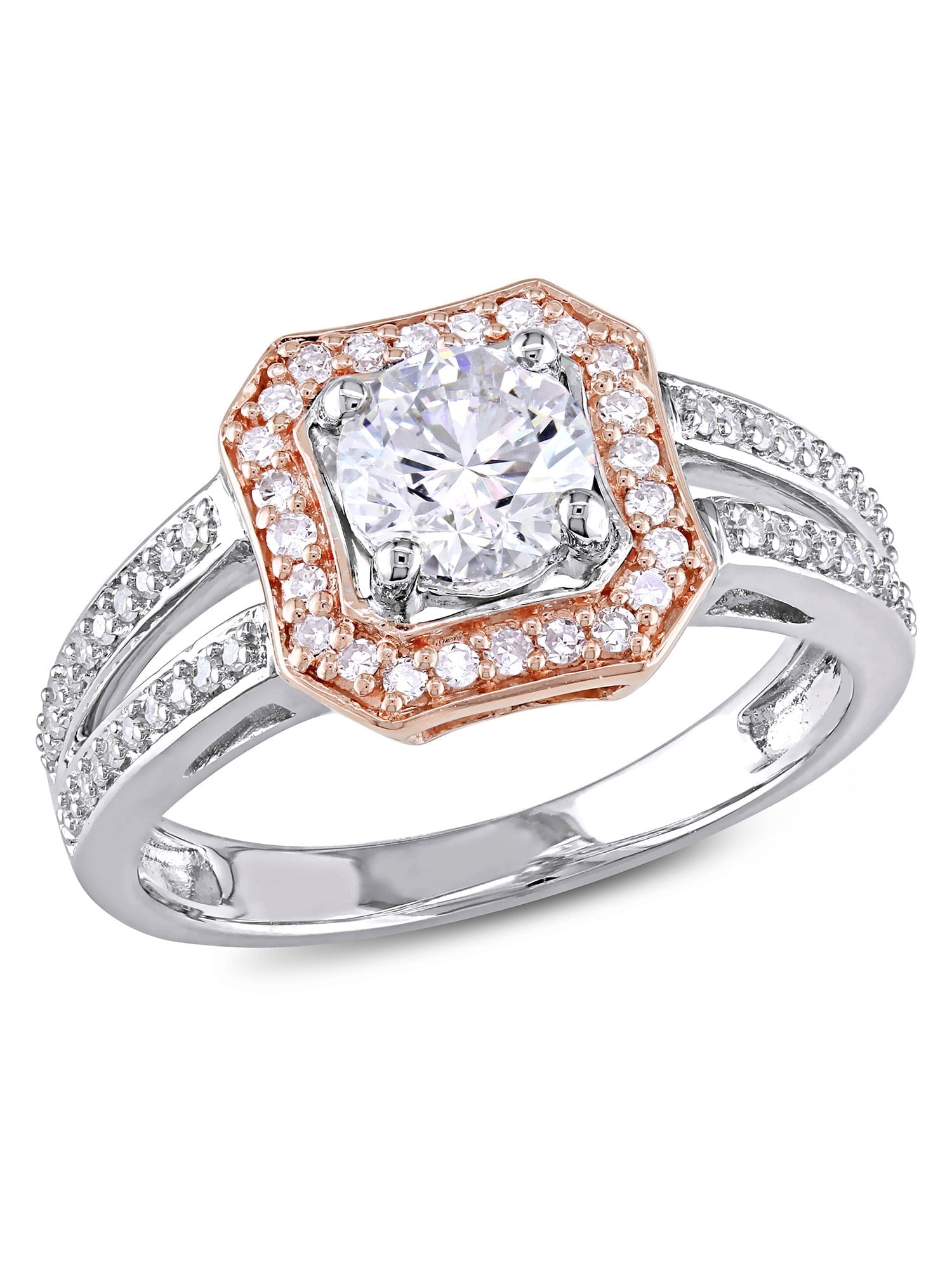 Everly Women's Diamond 14K Rose Gold Engagement Ring - Walmart.com