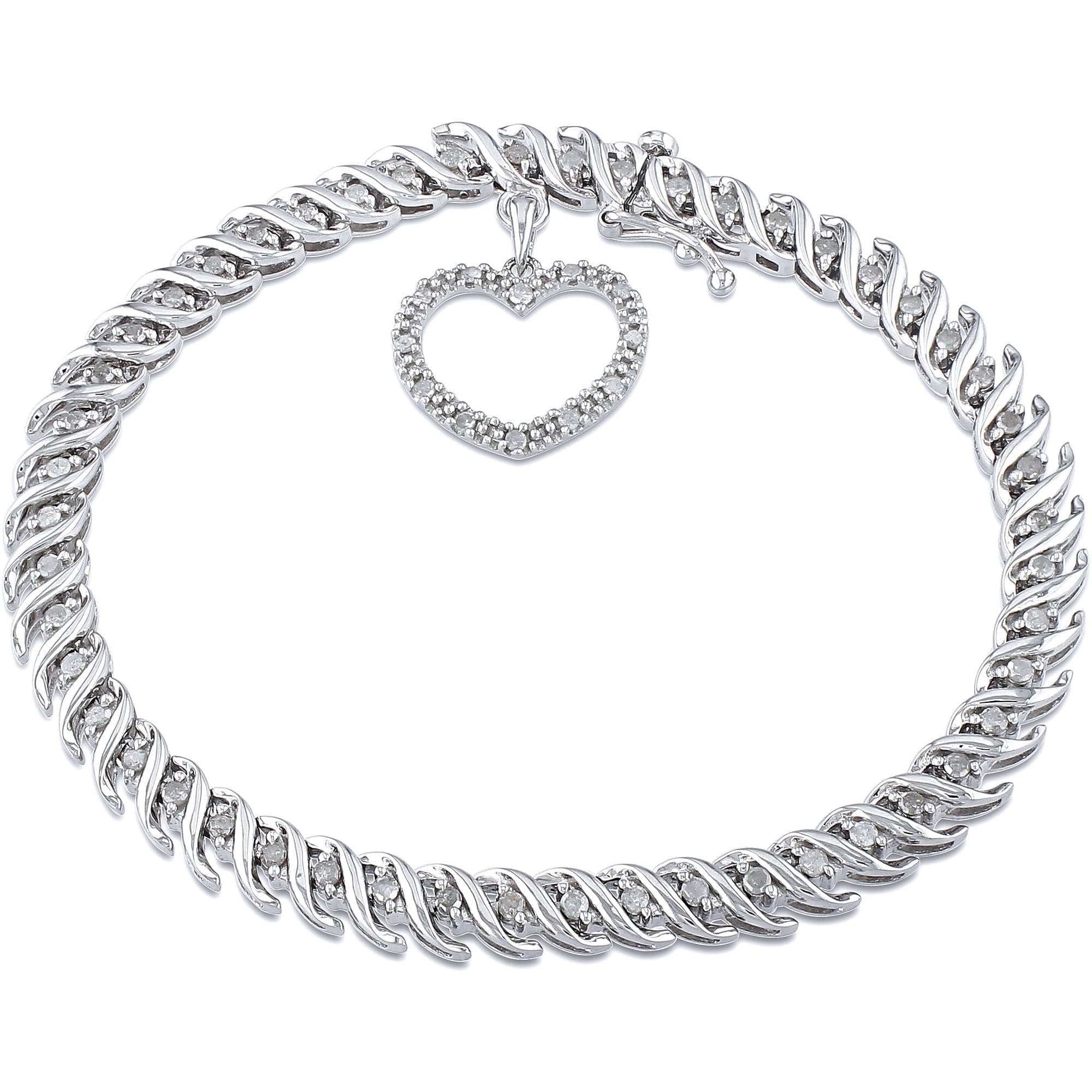 Everly Women's Diamond Sterling Silver Bracelet - Walmart.com