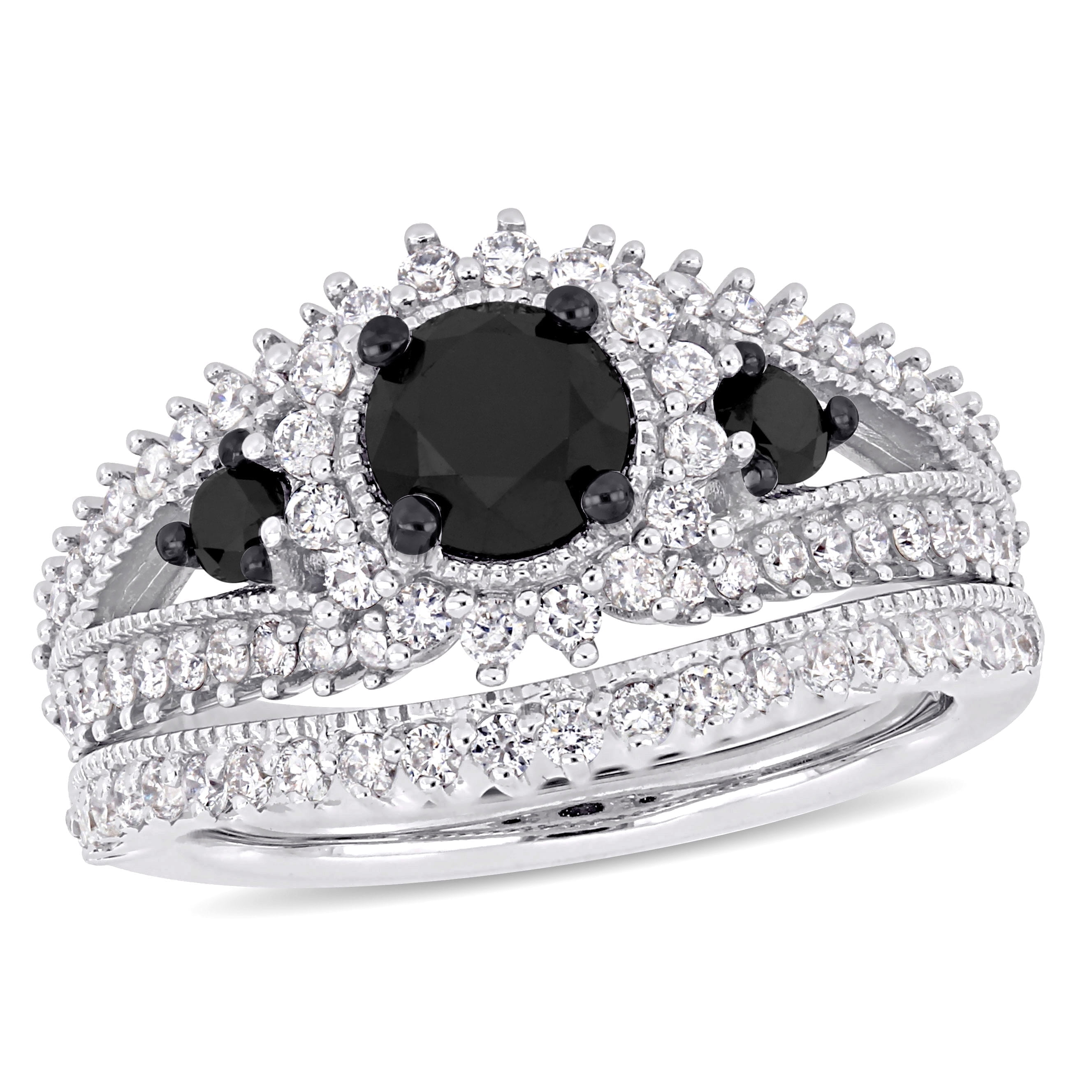Everly Women's Diamond 10k White Gold Bridal Set - Walmart.com