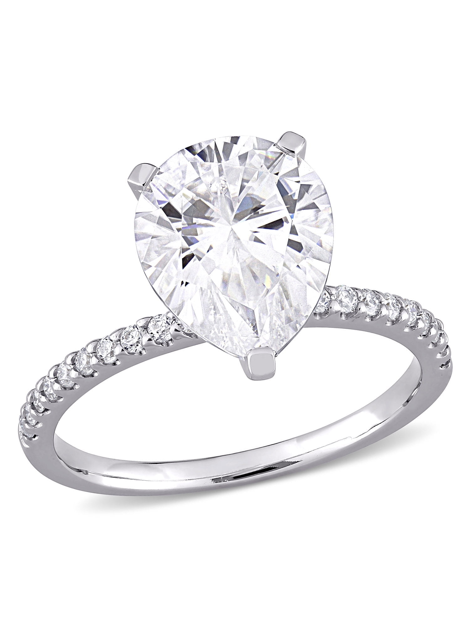 Everly Women's Moissanite 10K White Gold Engagement Ring - Walmart.com