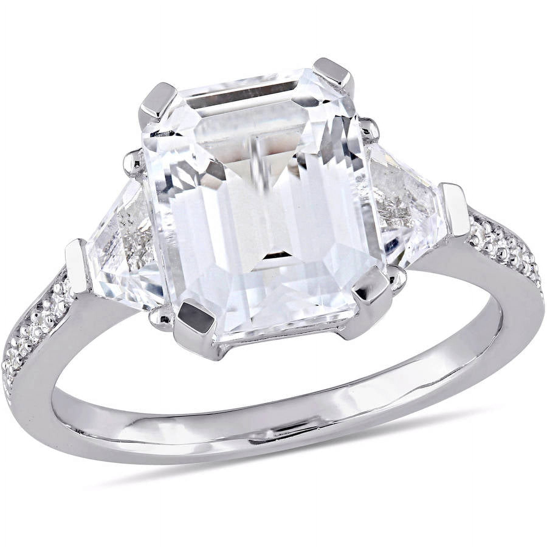 Everly Women's Topaz and Diamond Sterling Silver Ring - Walmart.com