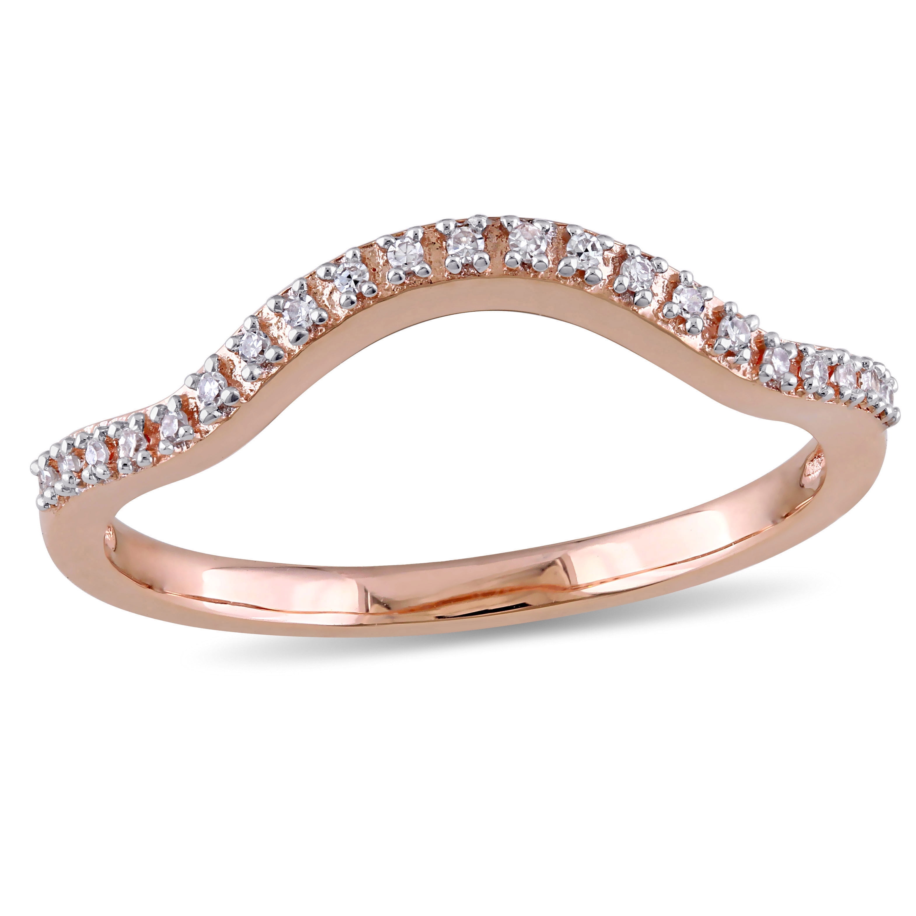 Everly Women's Diamond 10k Rose Gold Wedding Ring - Walmart.com