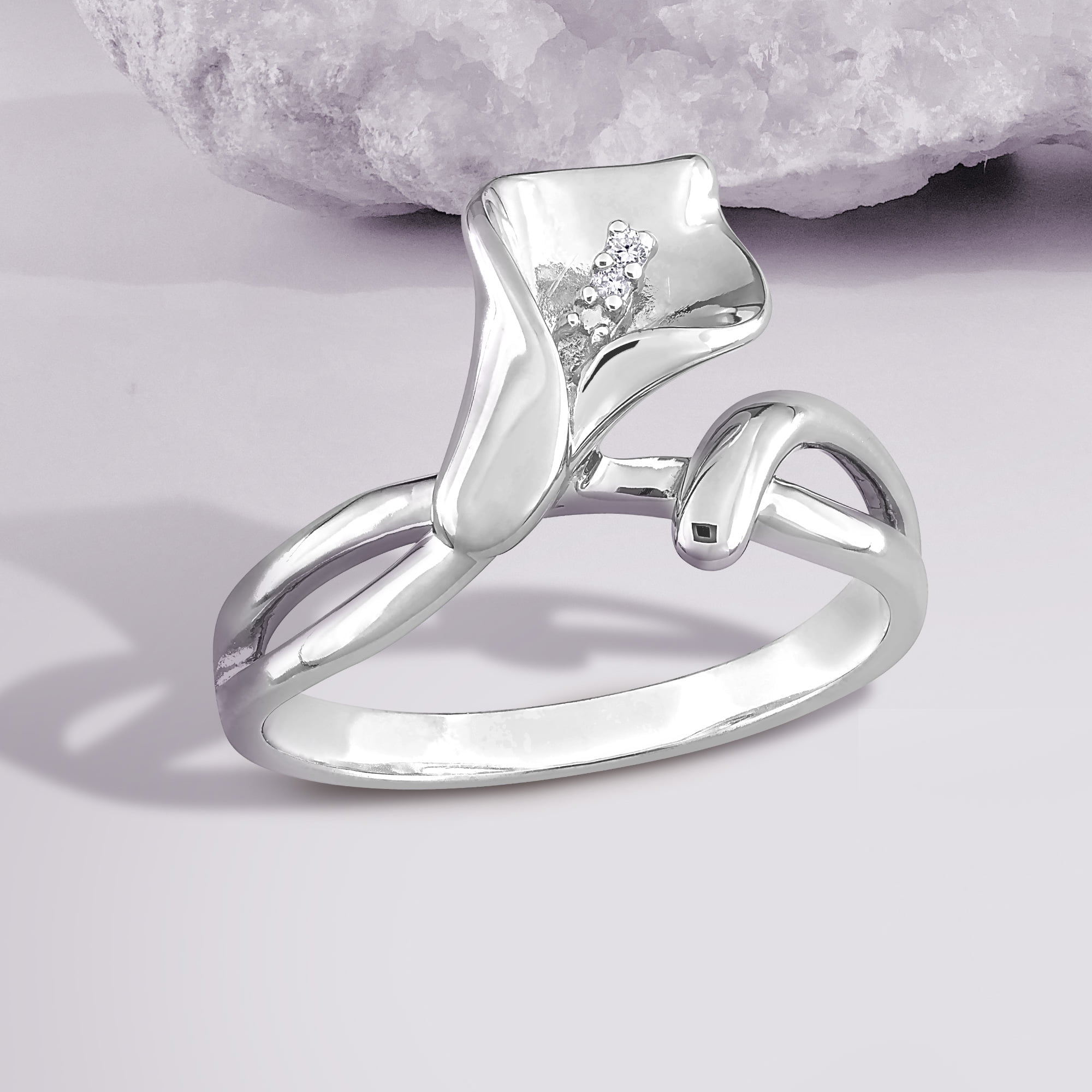 Everly Women's Diamond Sterling Silver Ring - Walmart.com