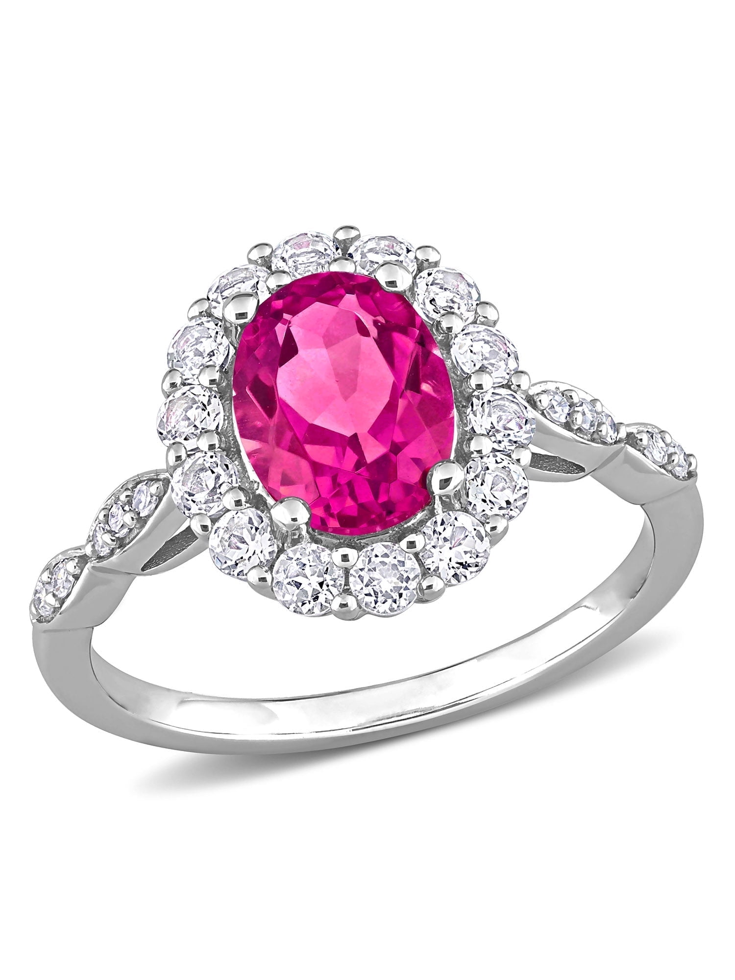 Everly Women's Topaz and Diamond 10K White Gold Engagement Ring ...