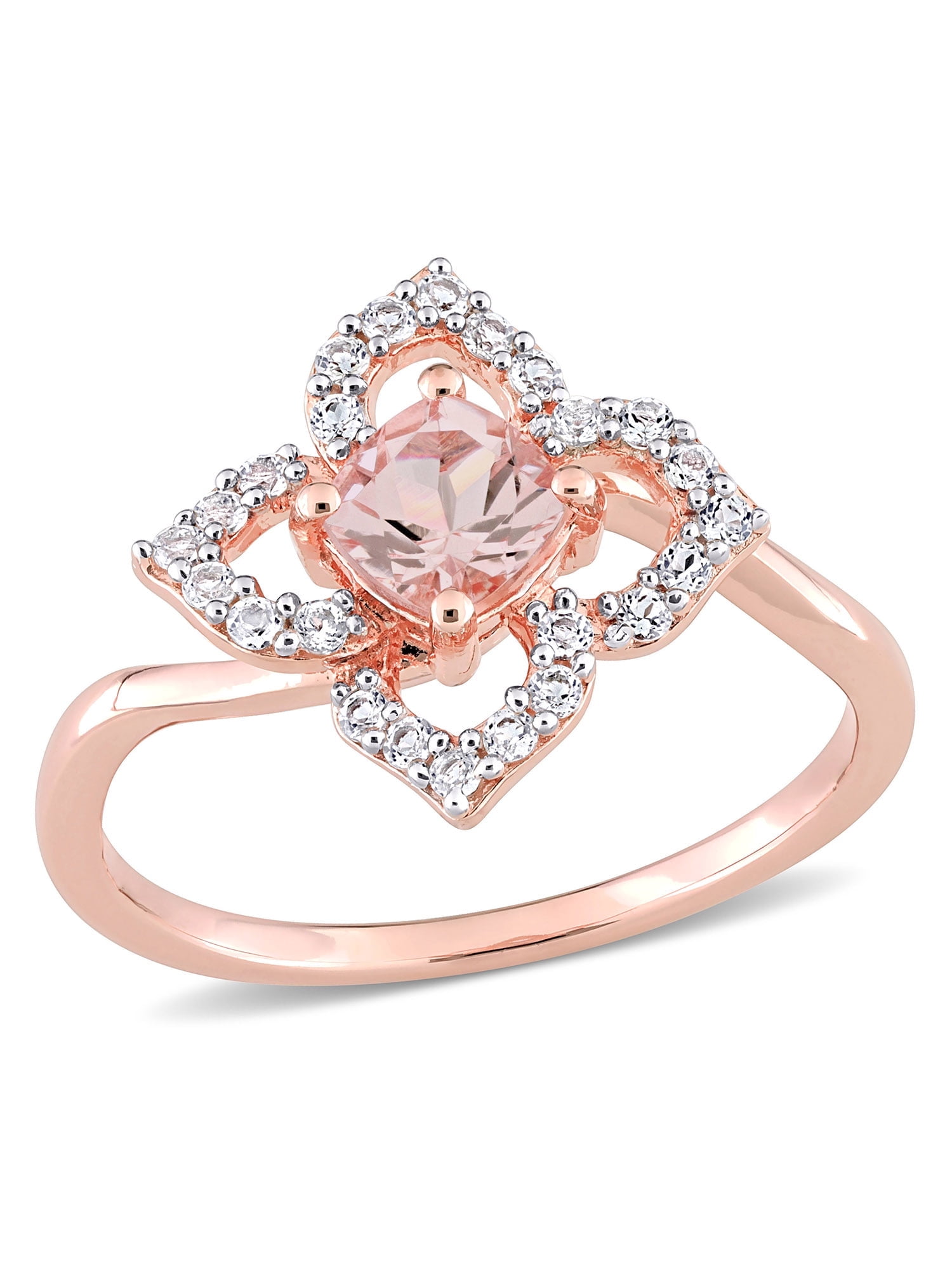 Everly Women's Morganite and Topaz Sterling Silver Ring - Walmart.com