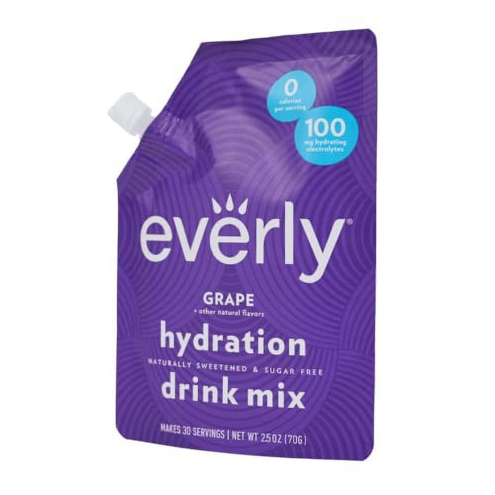 Everly Grape Hydration - Drink Mix Powder, Sugar Free, Natural ...