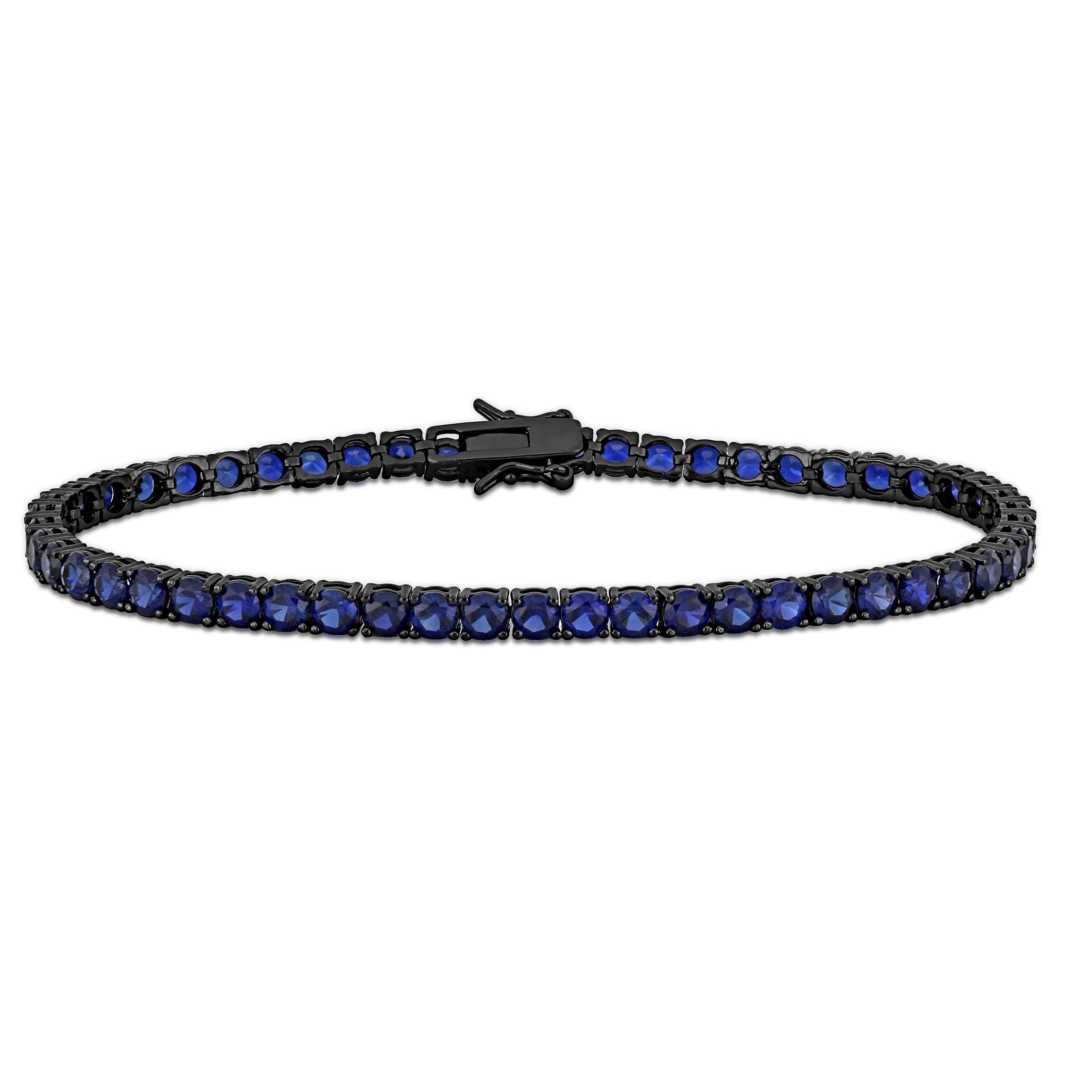 Everly Men s Created Sapphire Sterling Silver Tennis Bracelet Walmart