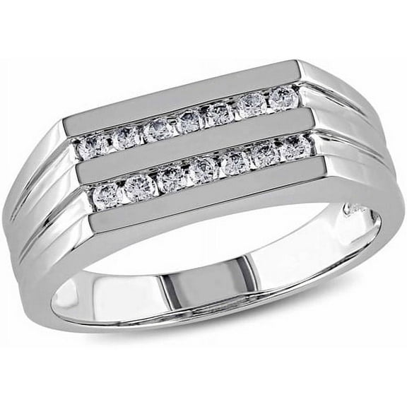 Everly Men's Created Sapphire 10k White Gold Ring - Walmart.com