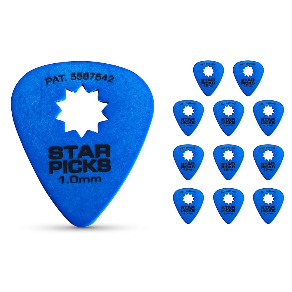Everly Star Guitar Picks 1.0 mm 12 Pack - Walmart.com