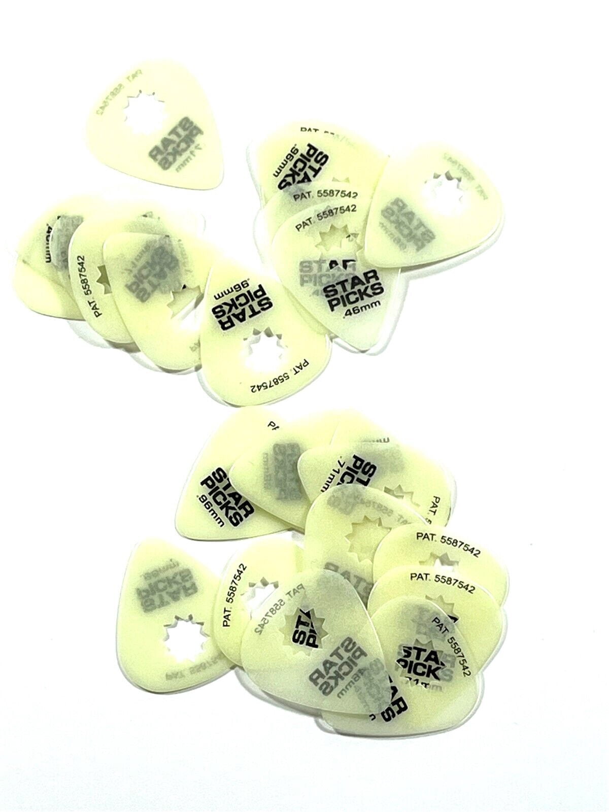 Everly Star Guitar Picks 24 picks Glow In The Dark Variety Pack ...
