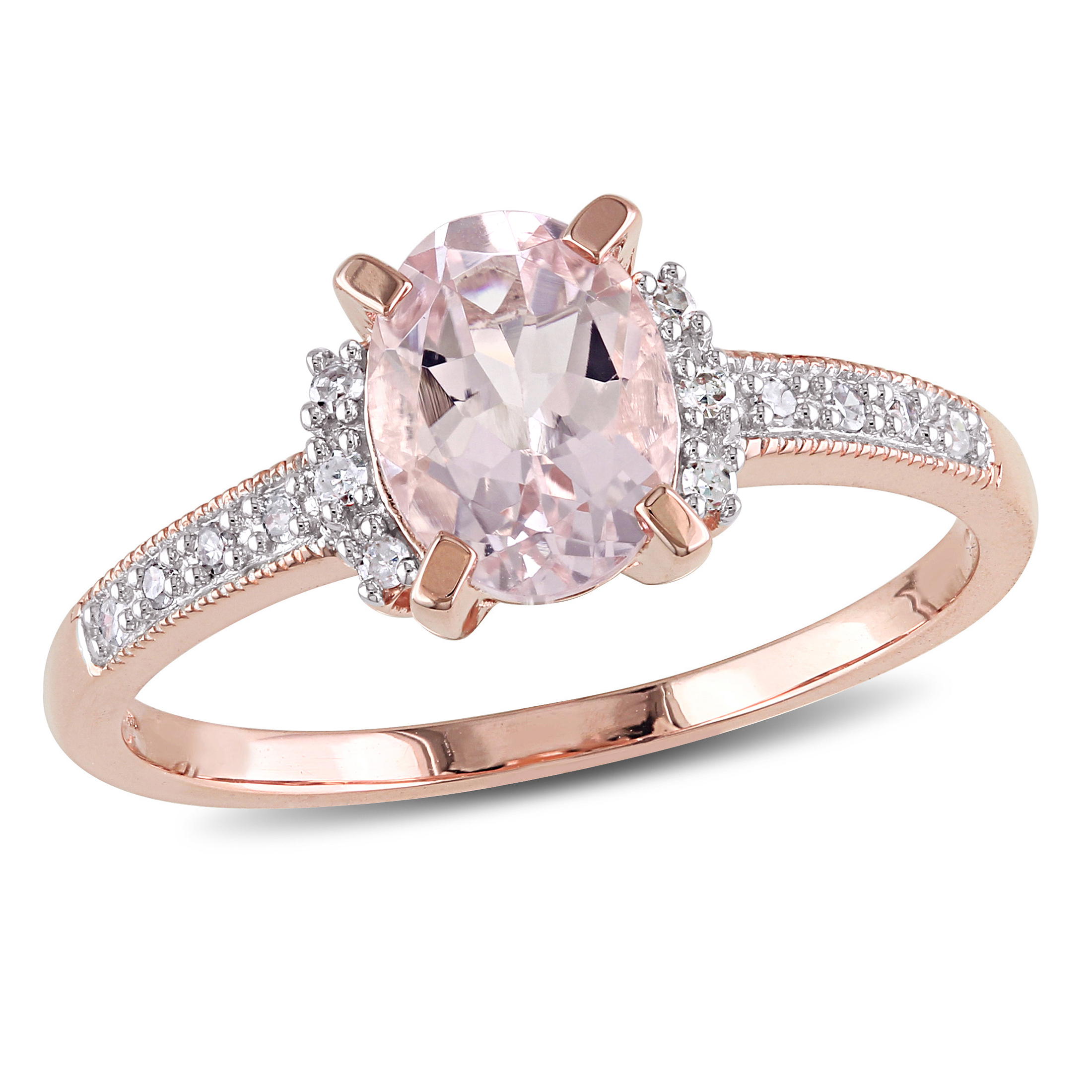 14kt Rose Gold Plated Genuine Diamond Accent Stackable Ring - Walmart.com