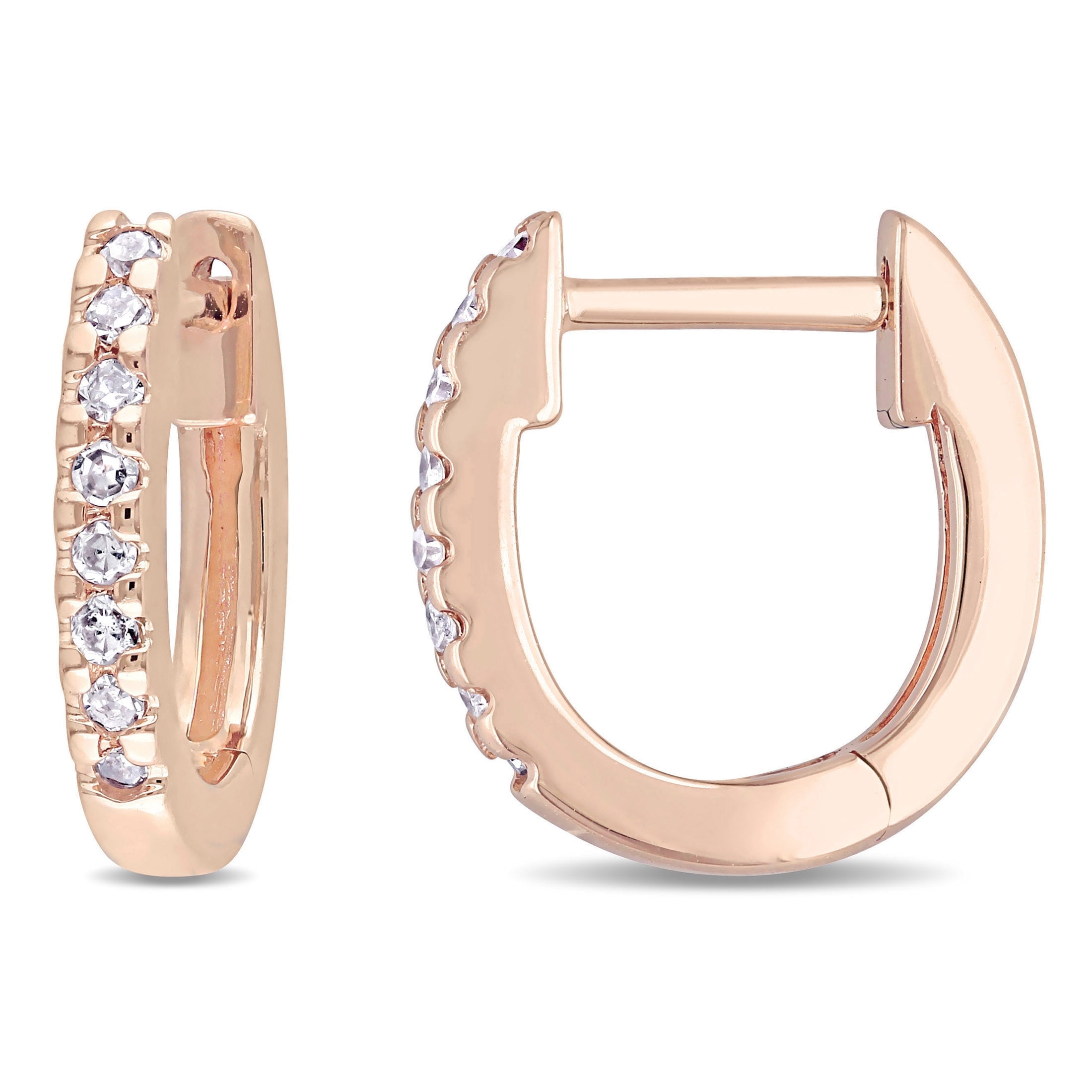 Everly Women's Diamond 10k Rose Gold Earrings - Walmart.com