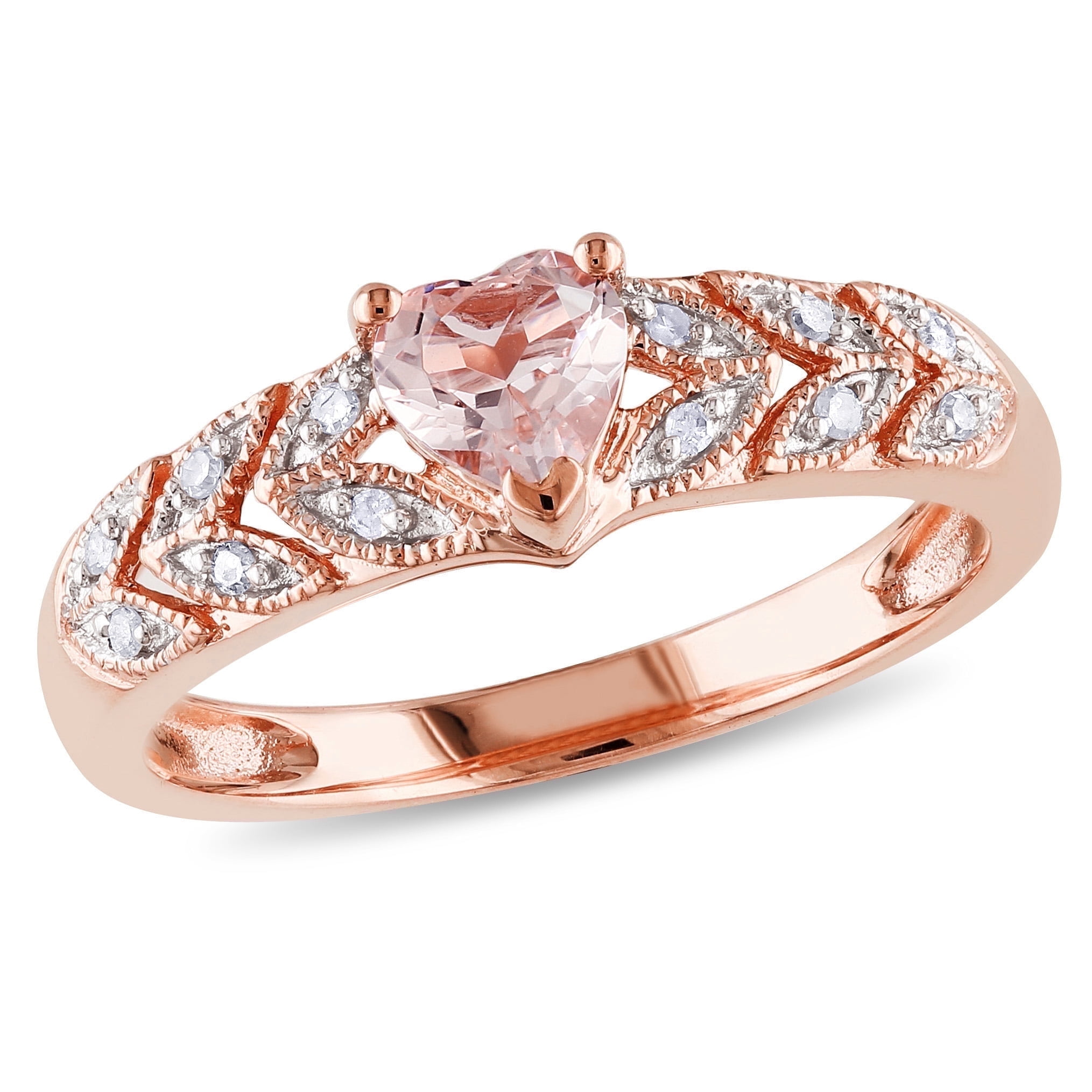 Everly Women's Morganite 10k Rose Gold Ring - Walmart.com