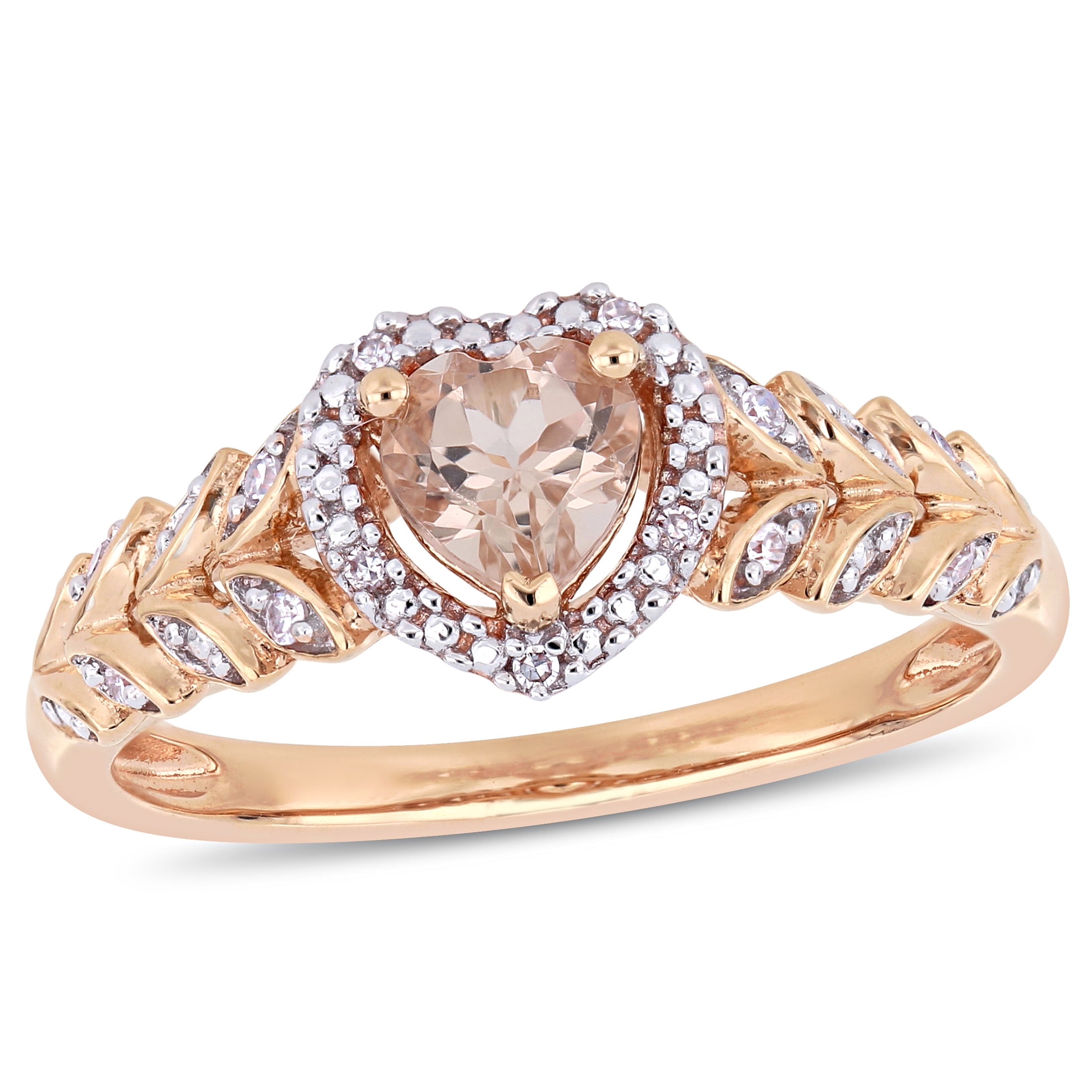 Everly Women's Morganite 10K Rose Gold Engagement Ring - Walmart.com