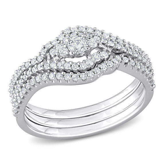 Everly Women's Diamond 10k White Gold Bridal Set - Walmart.com