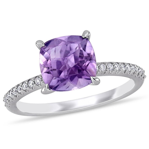 Everly Women's Amethyst 14K Rose Gold Engagement Ring - Walmart.com