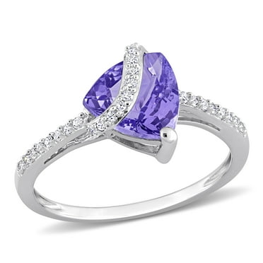 PalmBeach Jewelry .77 TCW Marquise-Cut Genuine Purple Tanzanite Diamond ...