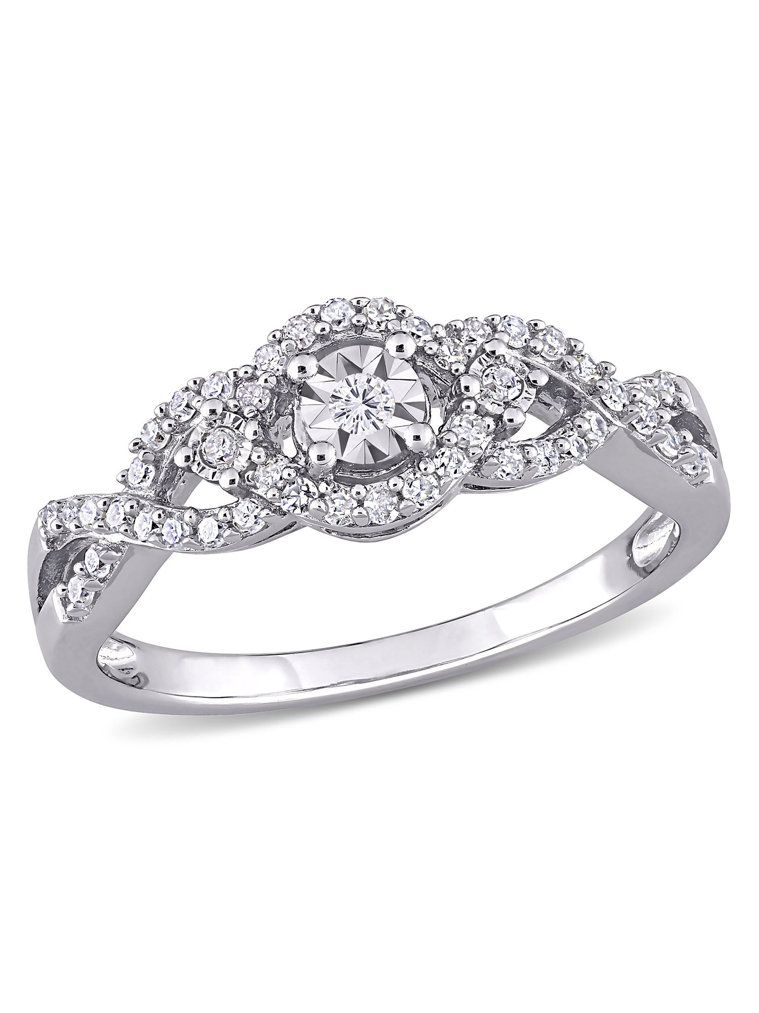3/4 Carat T.W Diamond Sterling Silver Anniversary Ring. (I-J/I2-I3 ...