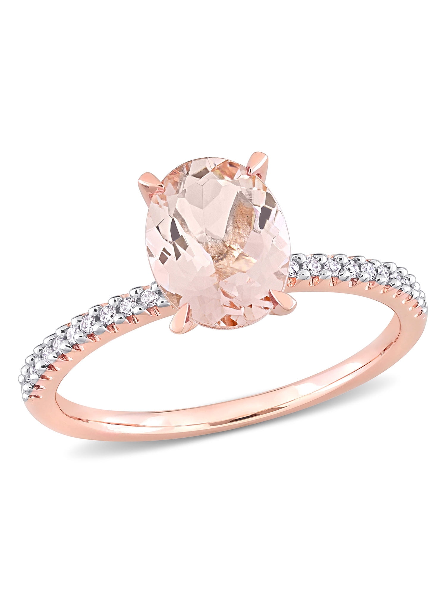 Everly Women's Morganite 14K Rose Gold Engagement Ring - Walmart.com