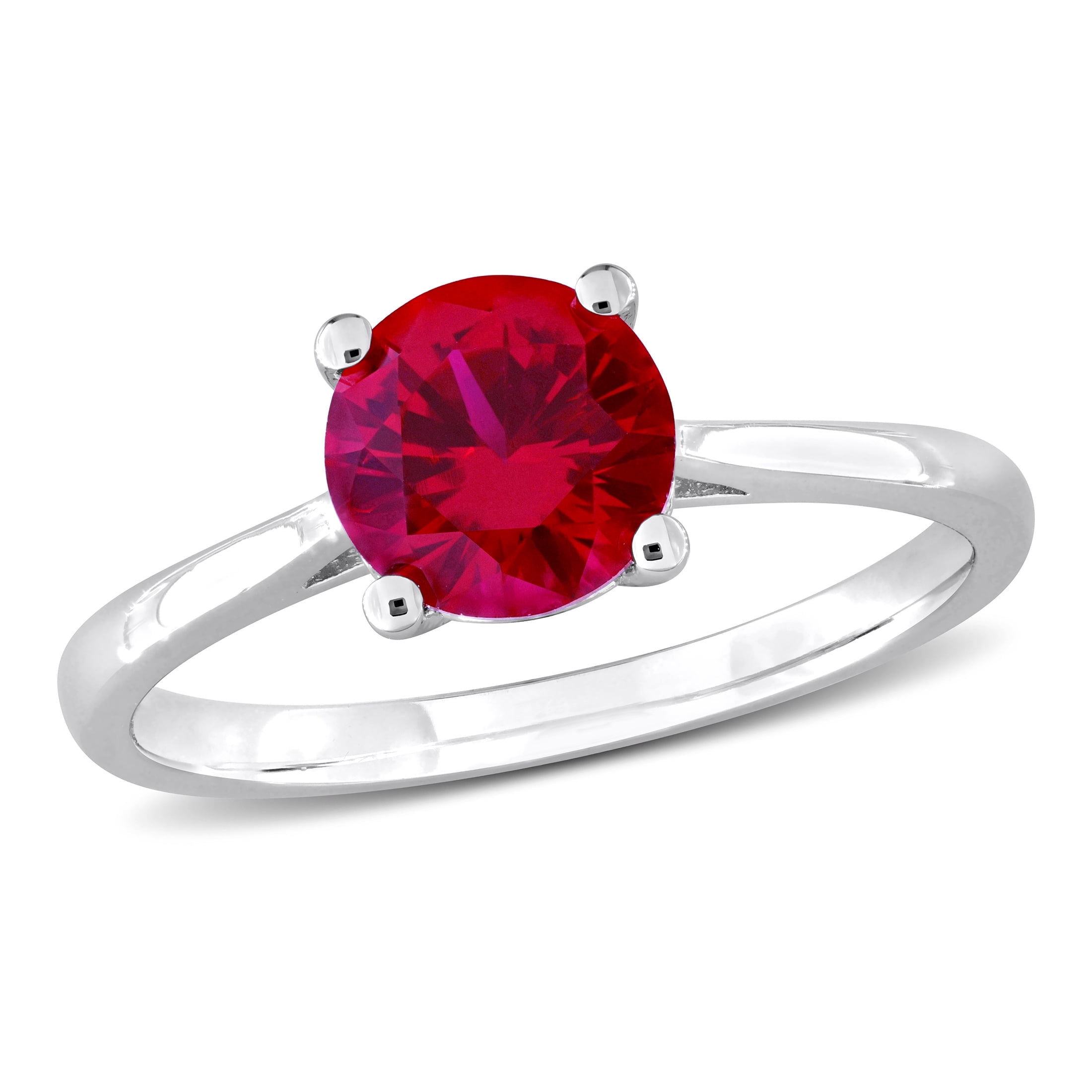 Everly Women's Created Ruby Sterling Silver Ring - Walmart.com