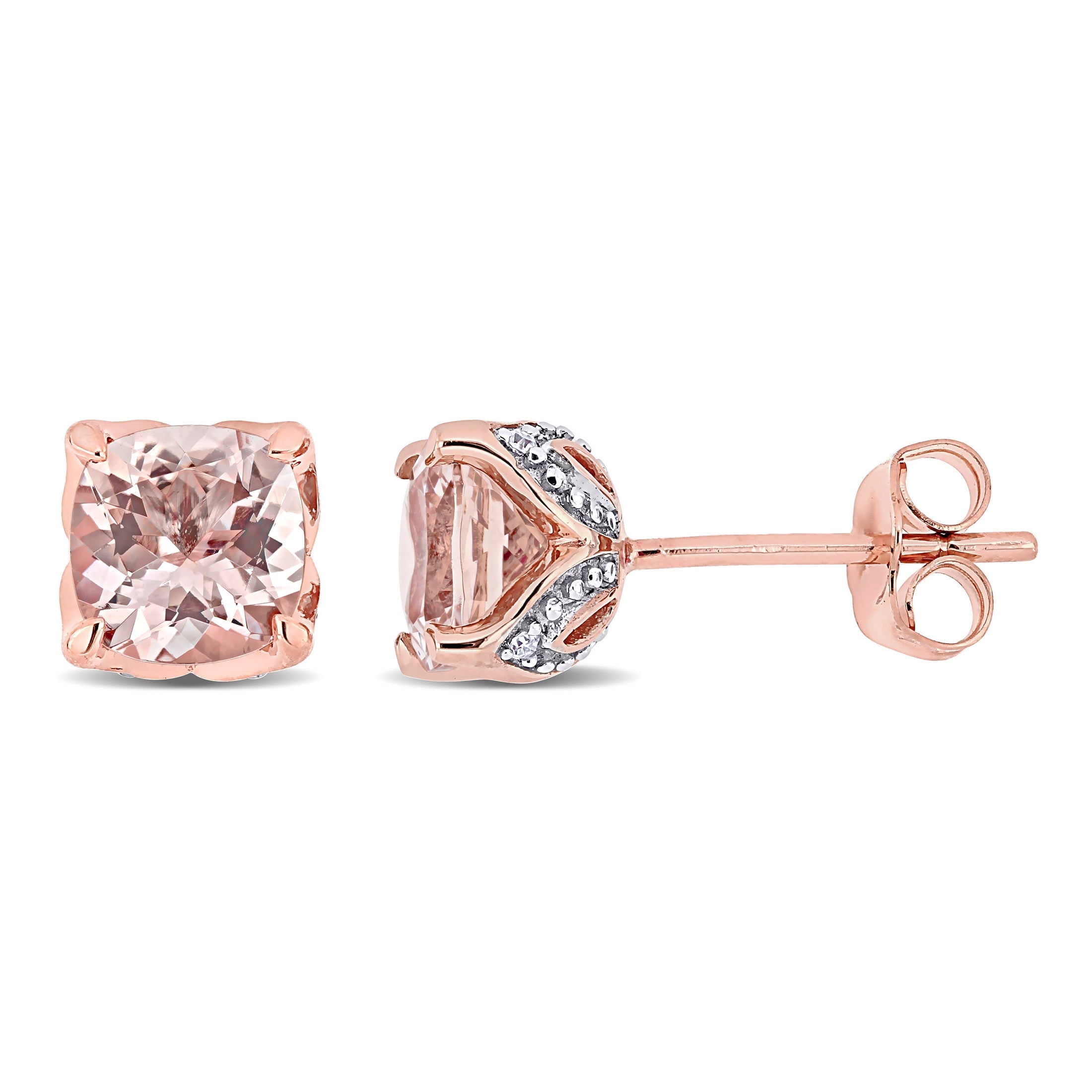 Everly Women's Morganite 10k Rose Gold Earrings - Walmart.com