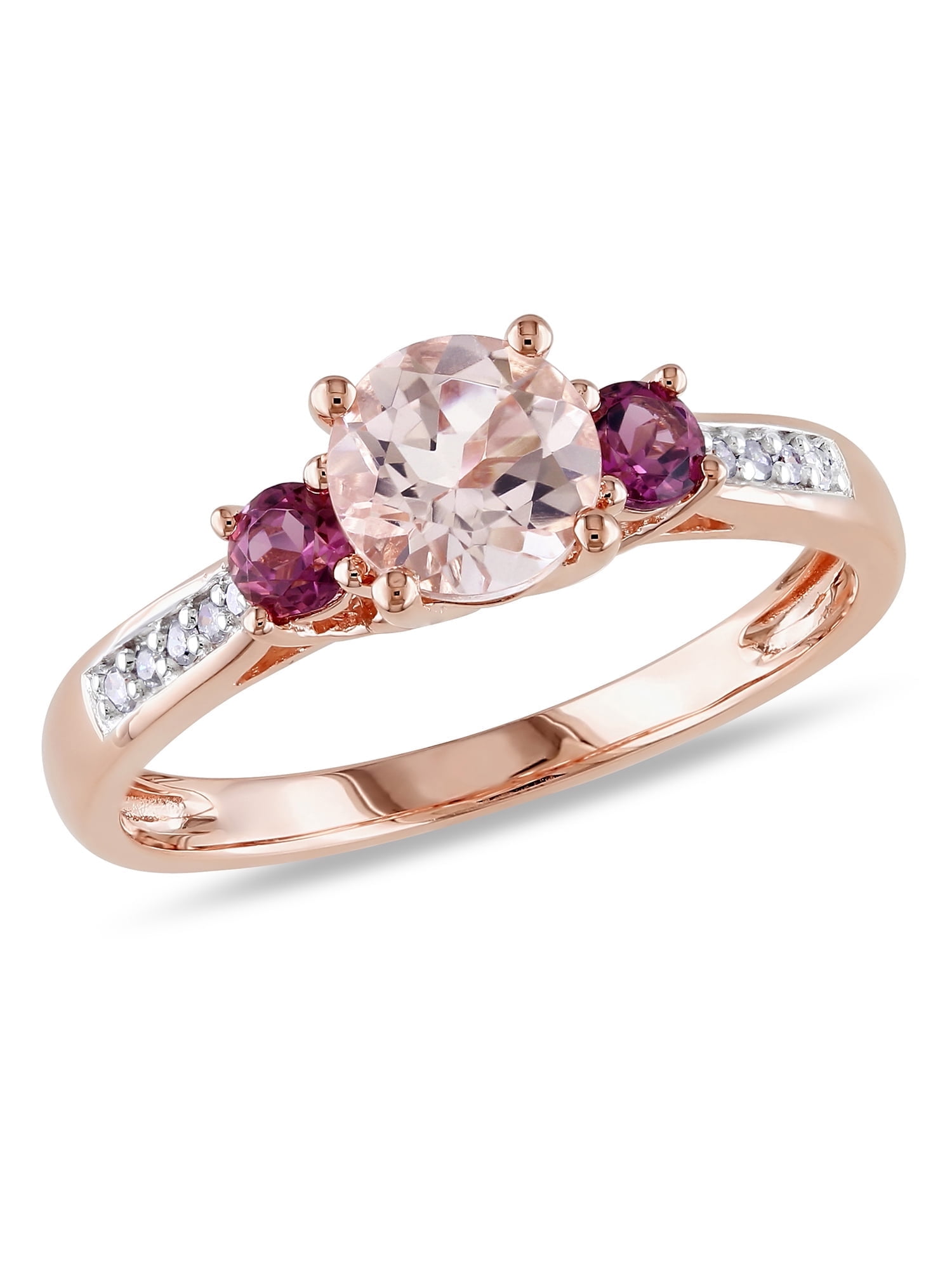 Everly Women's Morganite and Tourmaline 10k Rose Gold Ring - Walmart.com