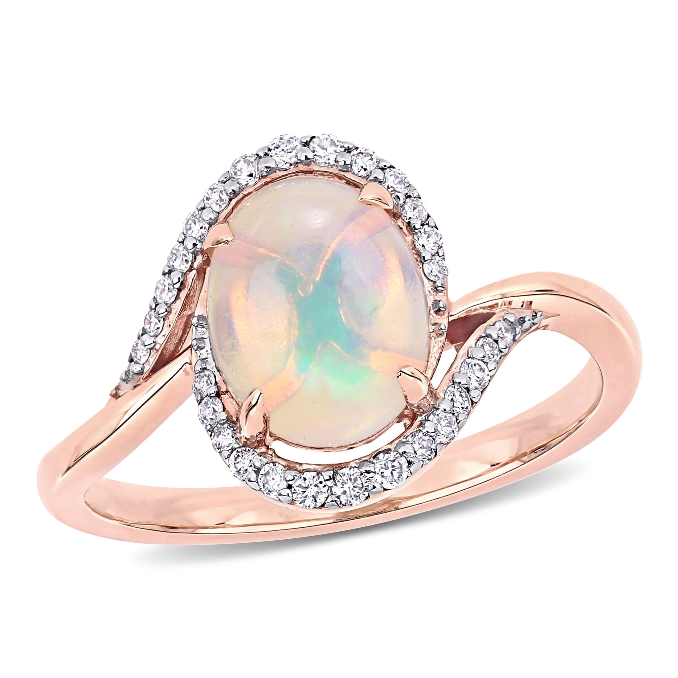 Everly Women's Opal 10k Rose Gold Ring - Walmart.com