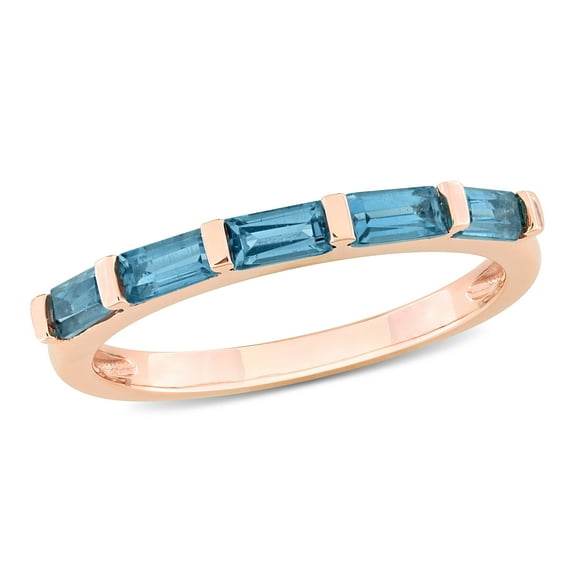 Everly Women's Created Sapphire 10k Rose Gold Ring - Walmart.com