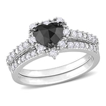 Everly Women's Diamond 10k White Gold Bridal Set - Walmart.com