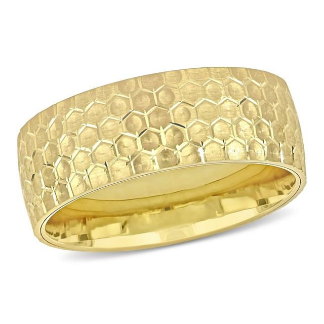 Everly Women's 14kt Yellow Gold Hammered Finish Wedding Band - Walmart.com
