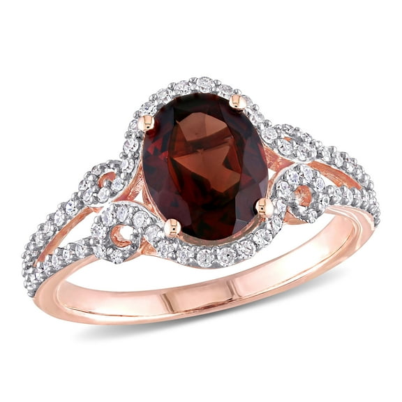 Everly Women's Amethyst 14K Rose Gold Engagement Ring - Walmart.com