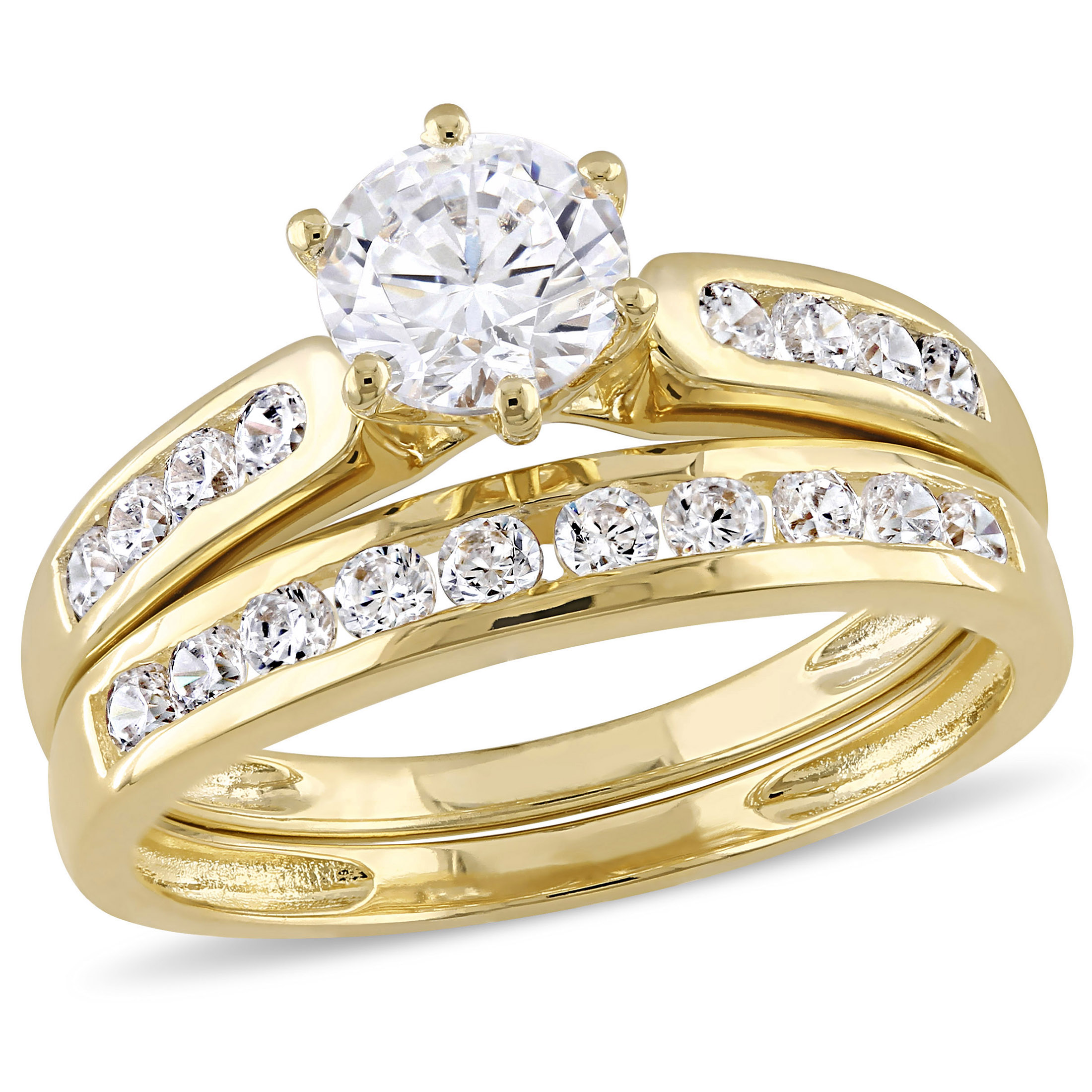 Everly Women's 3-1/5 Carat T.G.W. Square-Cut, Pear-Cut and Round-Cut Cubic Zirconia Sterling ...