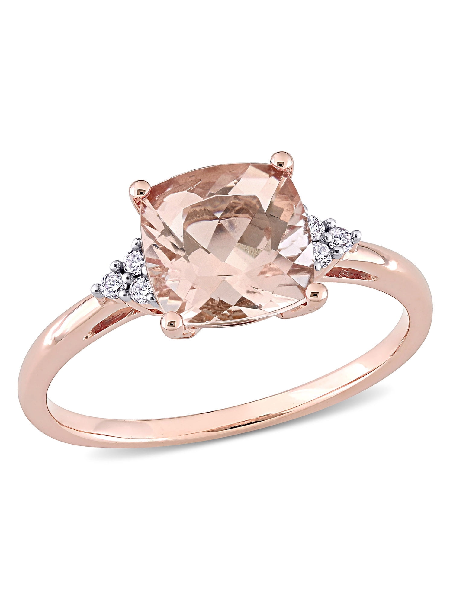 Everly Women's Morganite 14K Rose Gold Engagement Ring - Walmart.com
