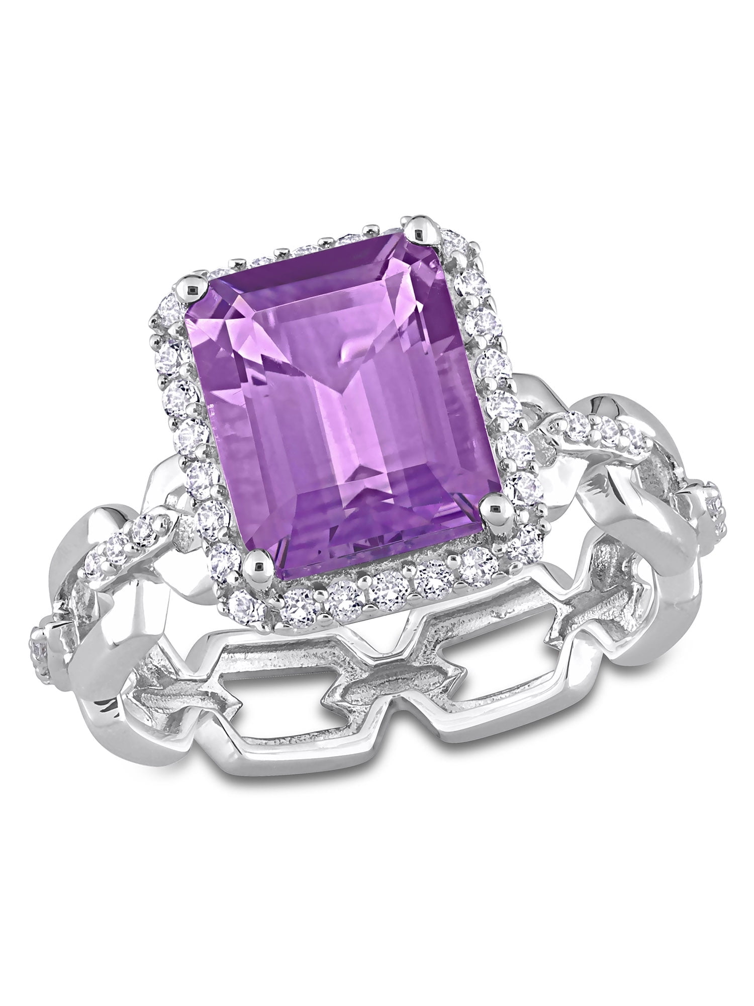 Everly Women's Amethyst and Topaz Sterling Silver Ring - Walmart.com