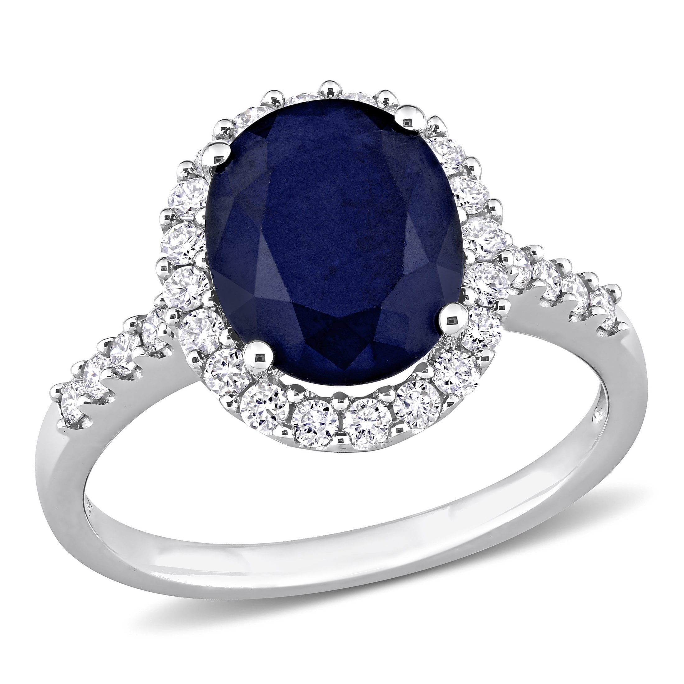 Everly Women's Sapphire 14K White Gold Engagement Ring - Walmart.com
