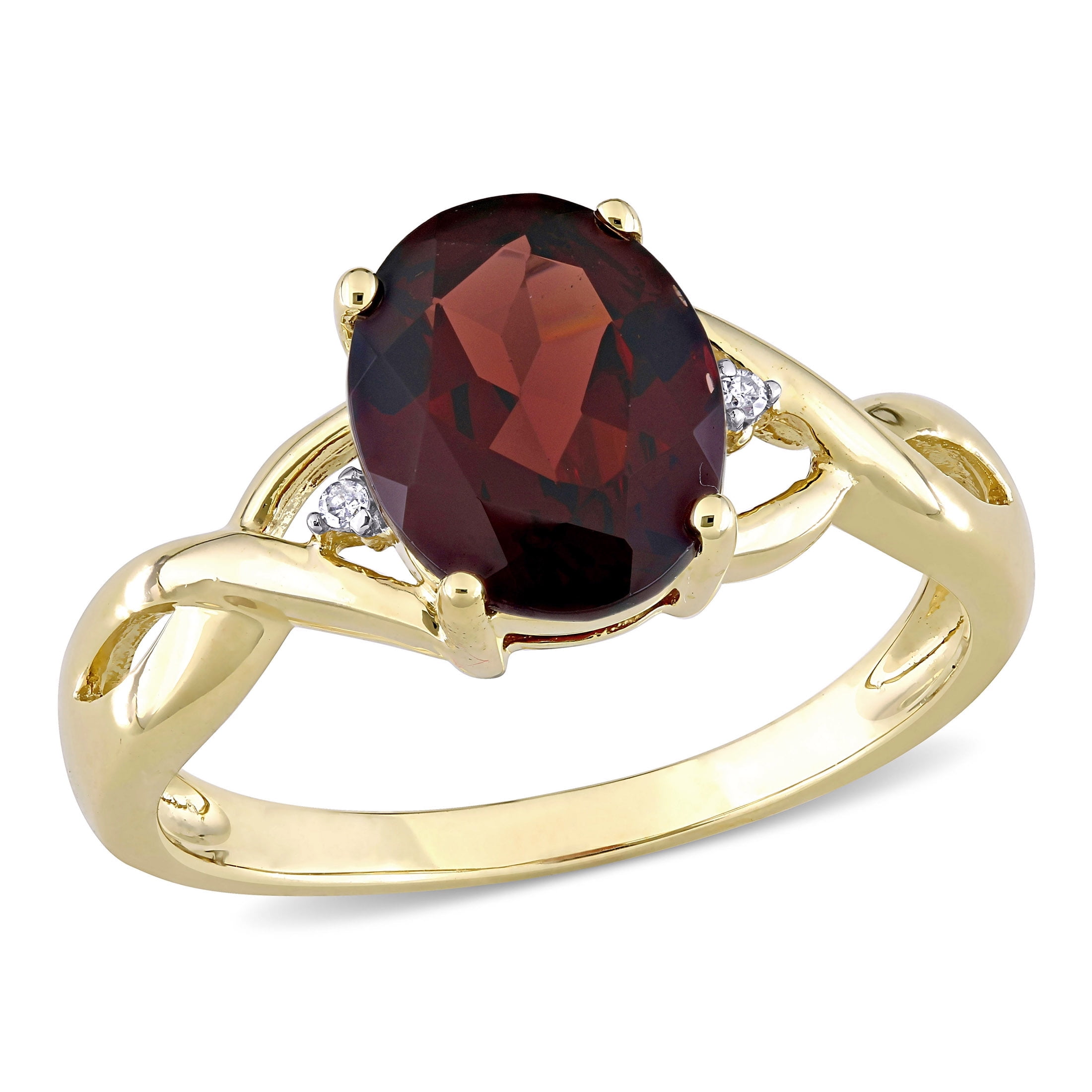 Everly Women's Garnet 10k Yellow Gold Ring - Walmart.com