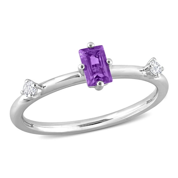 Everly Women's Amethyst and Topaz Sterling Silver Ring - Walmart.com
