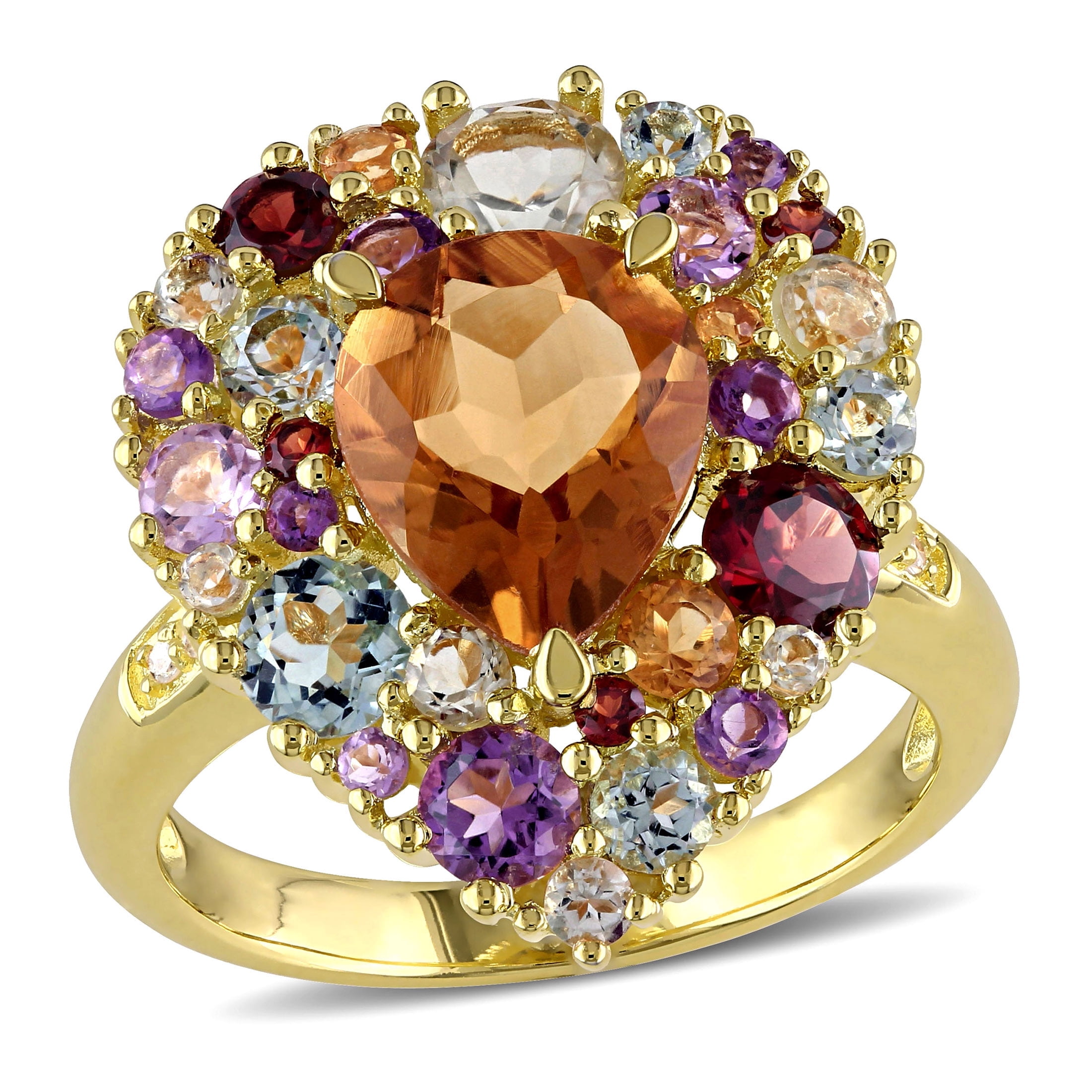 Everly Women's Yellow Gold Plated Ring - Walmart.com
