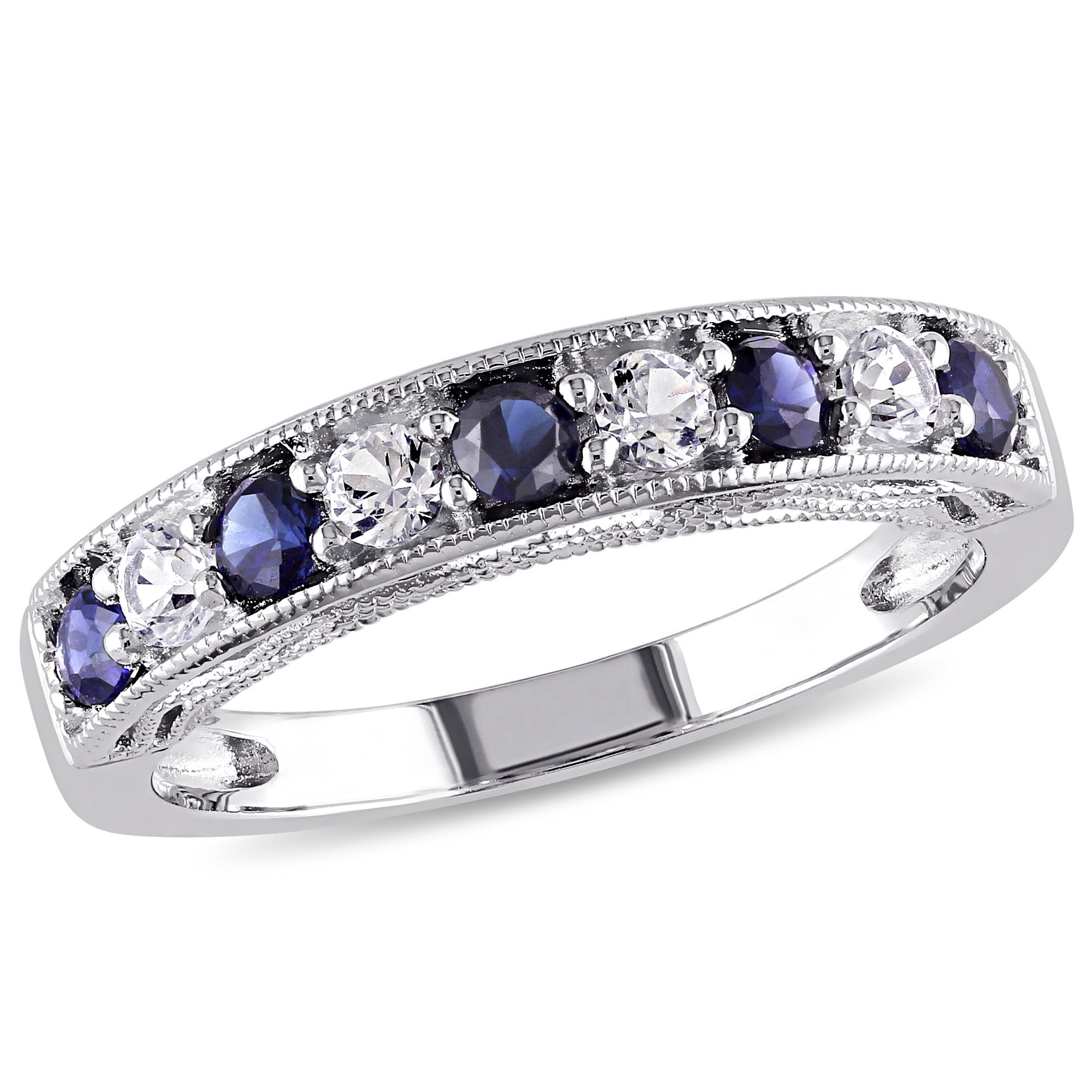 Everly Women's Created Sapphire Sterling Silver Ring - Walmart.com